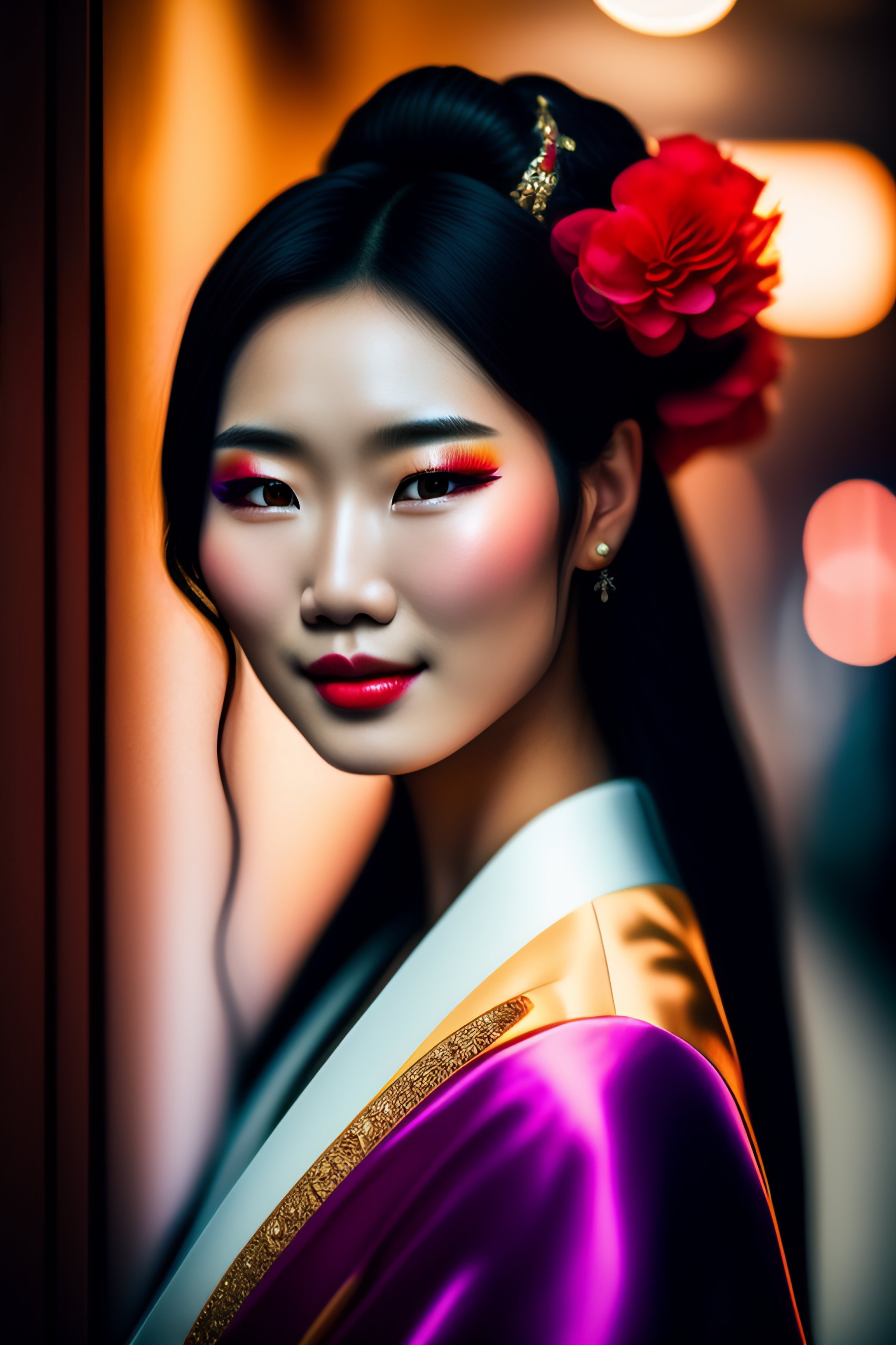 Lexica - Portrait of a stunningly beautiful, young, japanese geisha ...