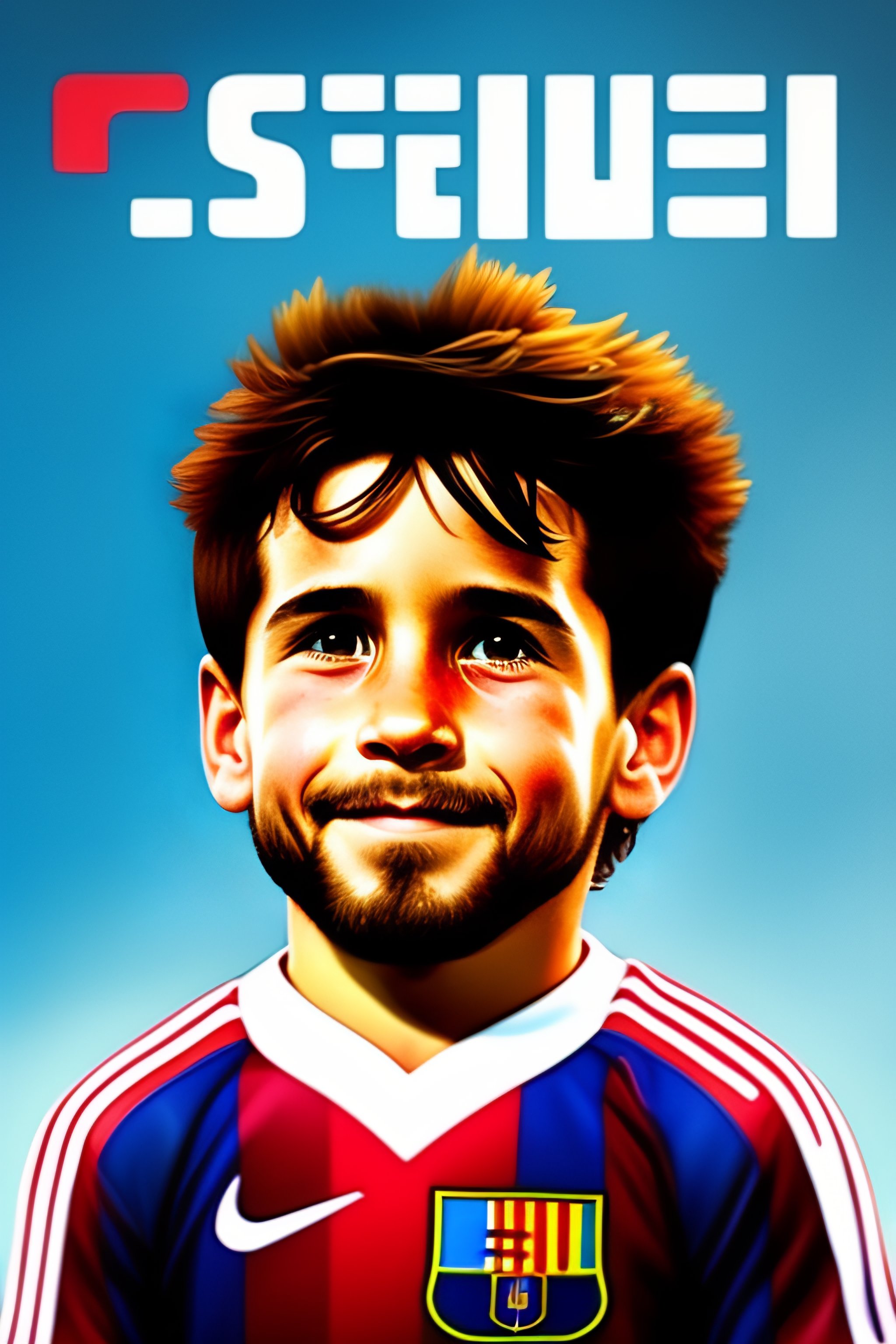 Lexica - Cartoon of Messi as a kid, schulz style