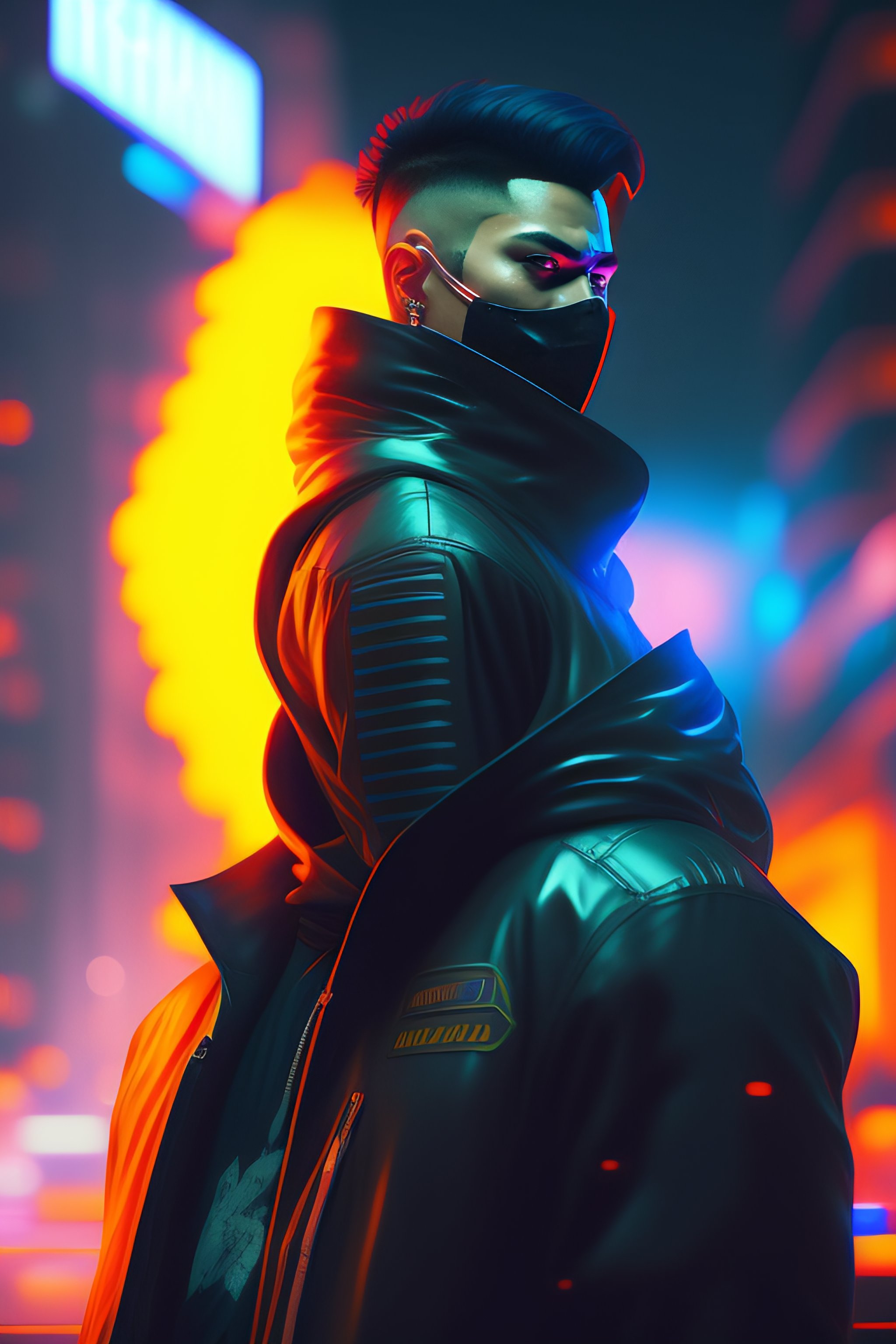 Lexica - Cyberpunk man mercenary masked by ilya Kuvshinov and greg ...