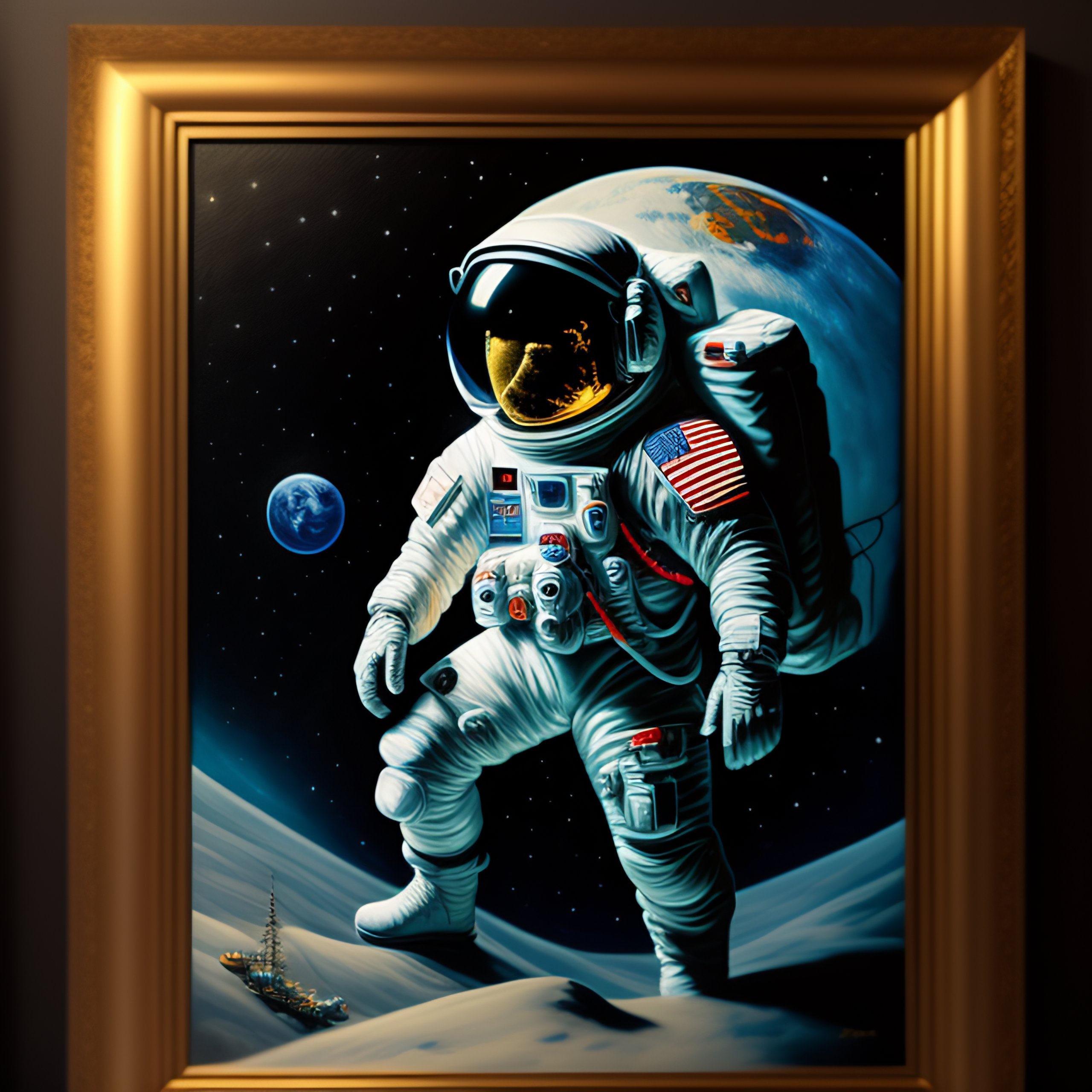 Lexica - Astronaut on the moon, oil painting by Rembrandt