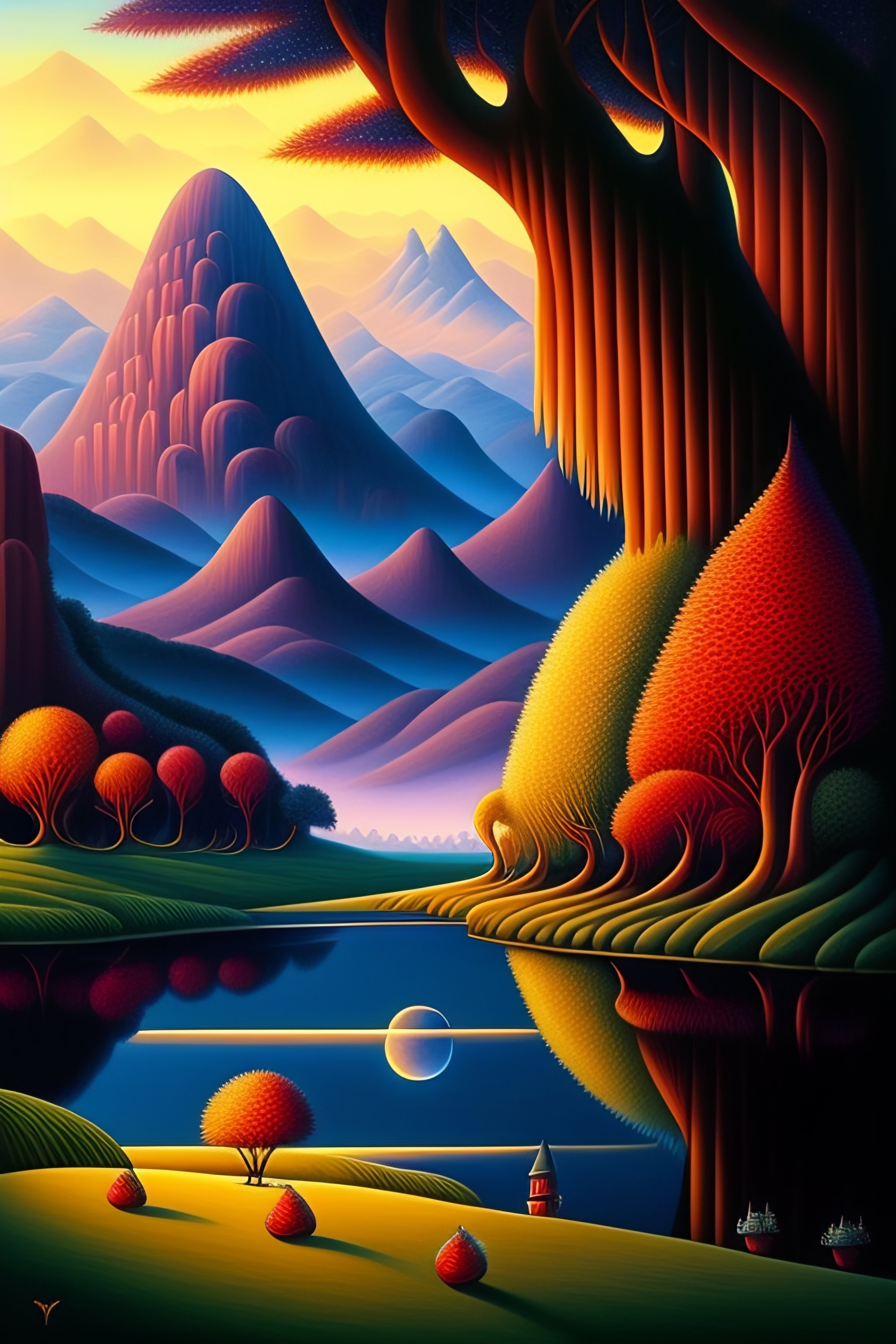 Lexica - Fantasy Landscape, by Jacek Yerka, george callaghan, catherine ...