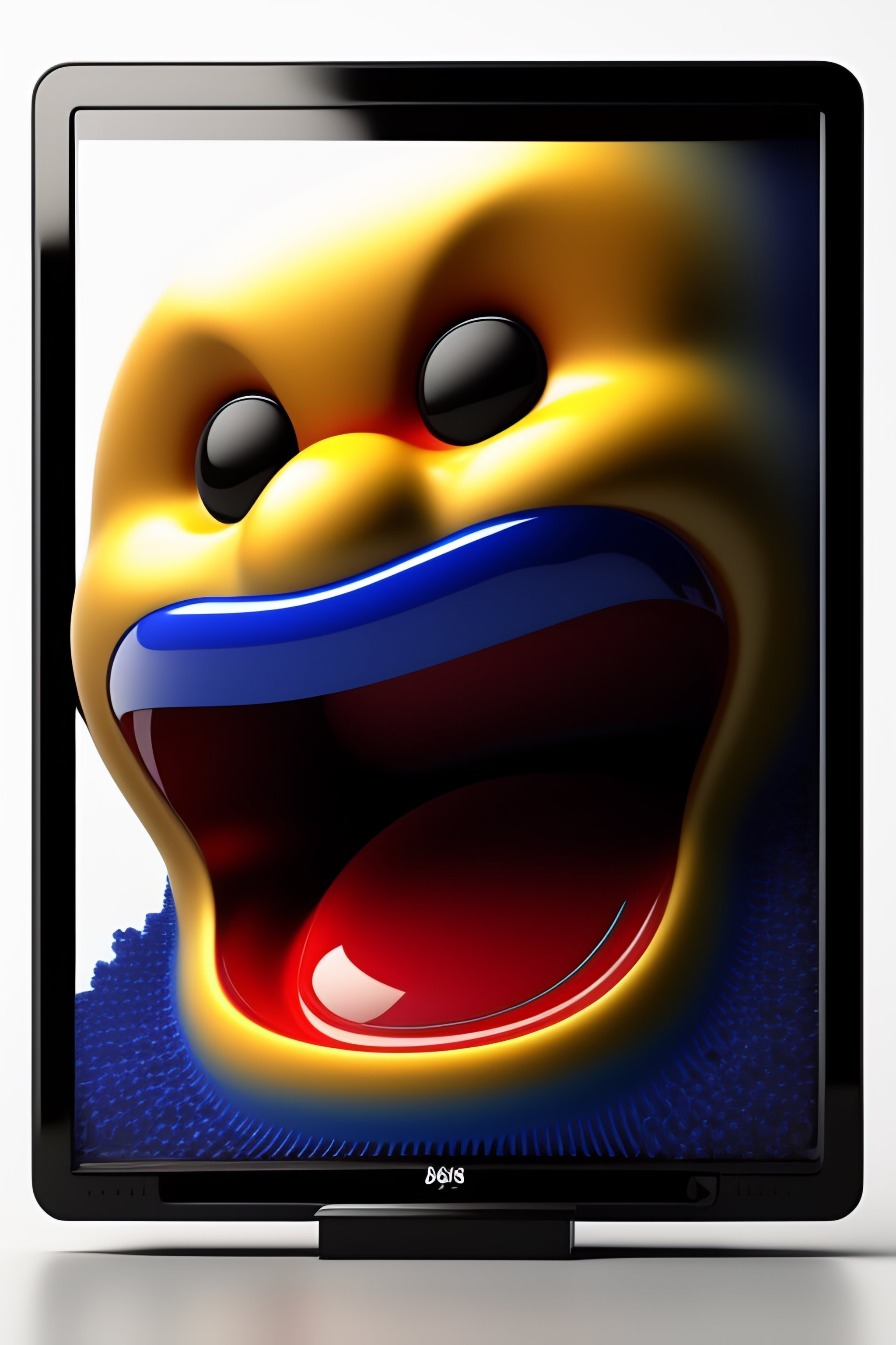 Lexica - Old computer screen with smiling, face c4d render