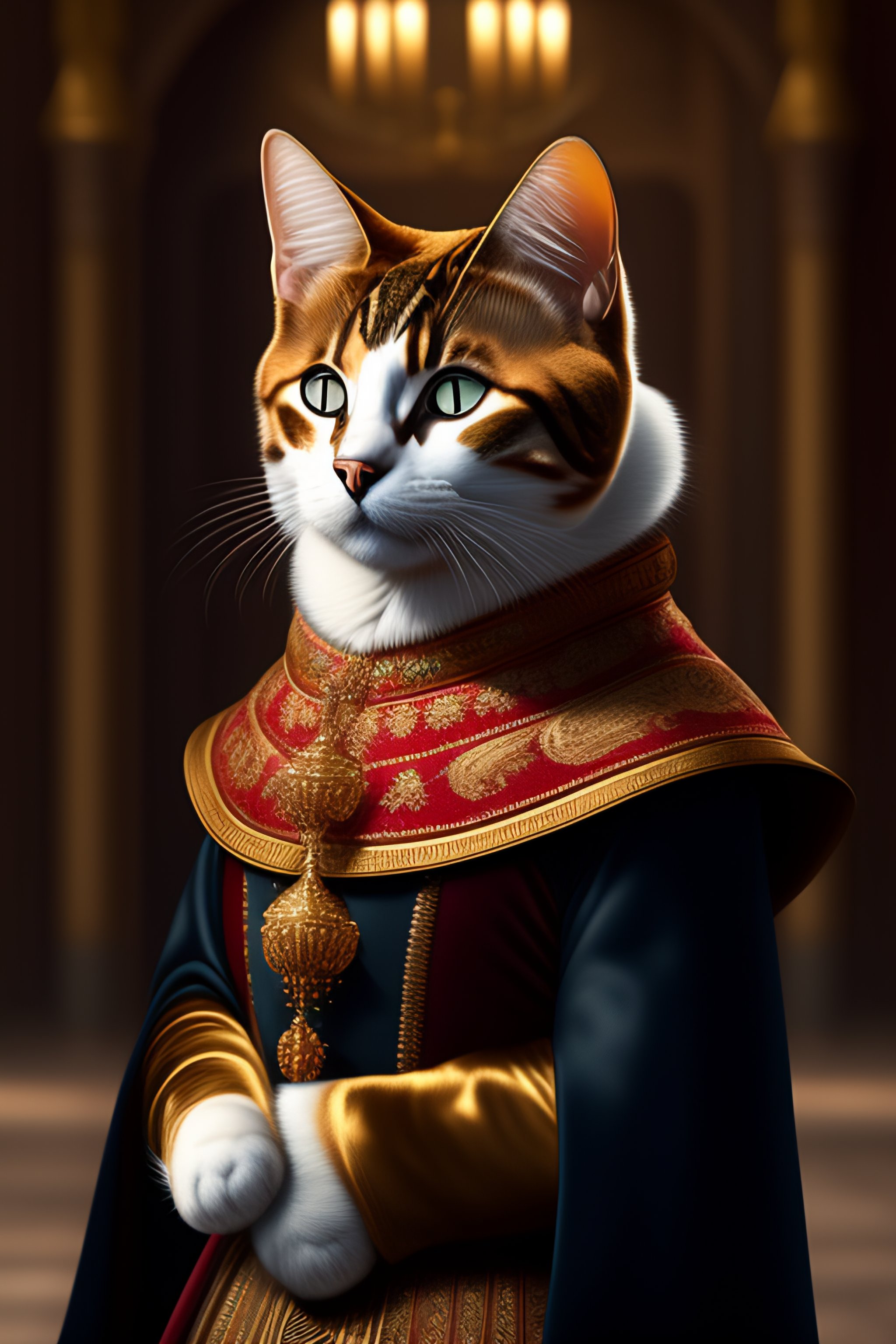 Lexica - Portrait of a cat-rogue in an arabic castle