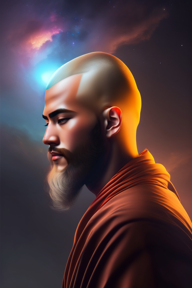 Lexica - A monks front face with enlightened brain, should be ...