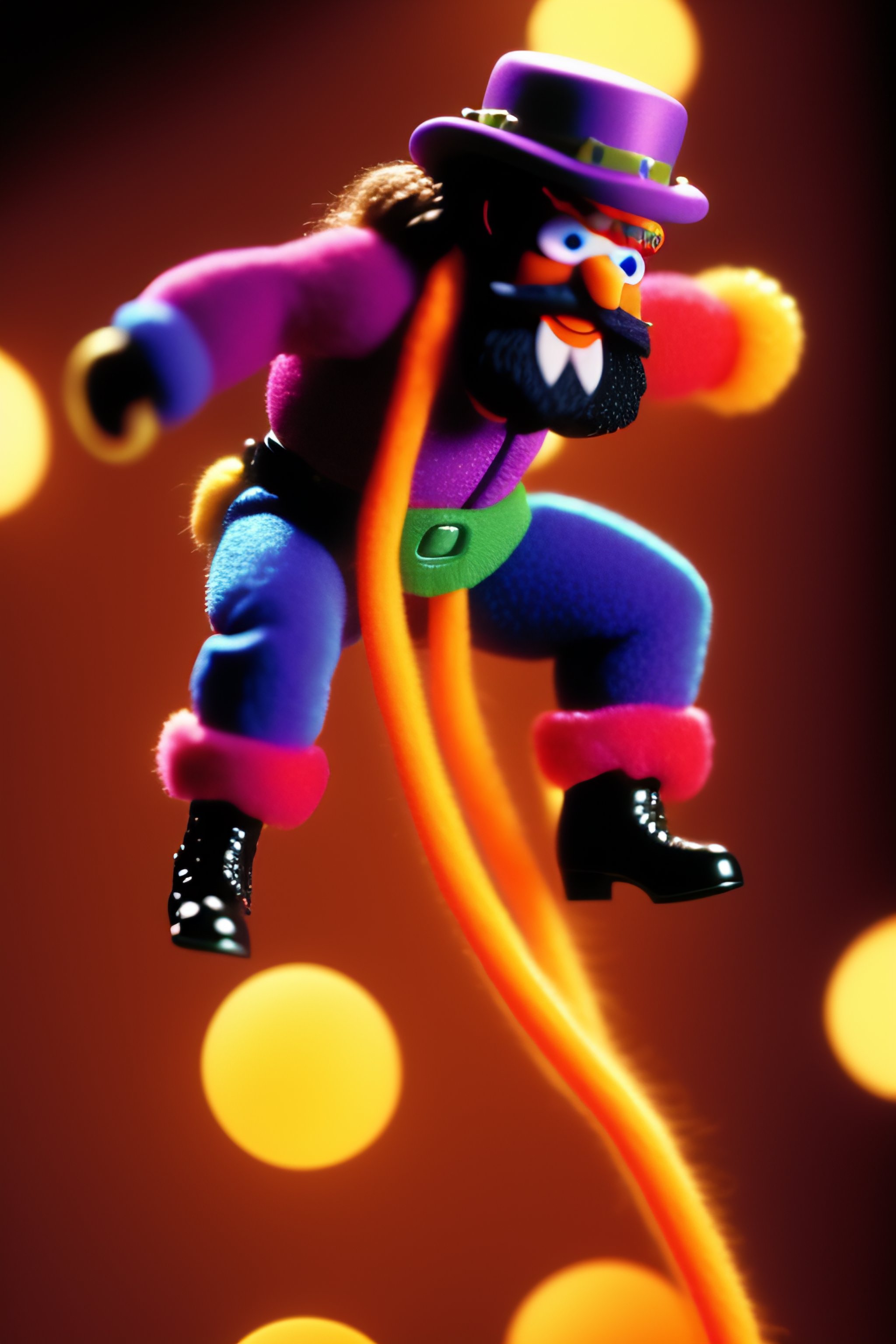 Lexica - A bokeh photograph of Randy Macho Man Savage as a Muppet ...