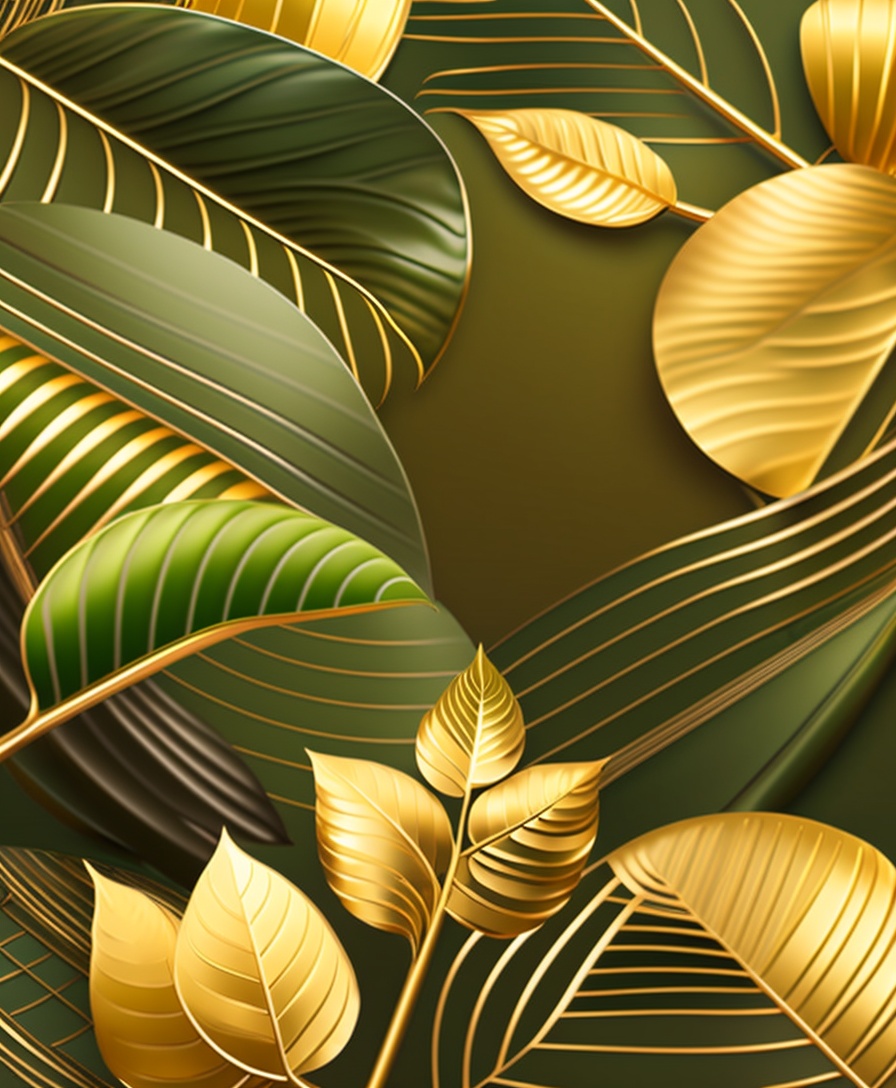 Lexica - Luxury gold and nature green background vector. Floral pattern ...