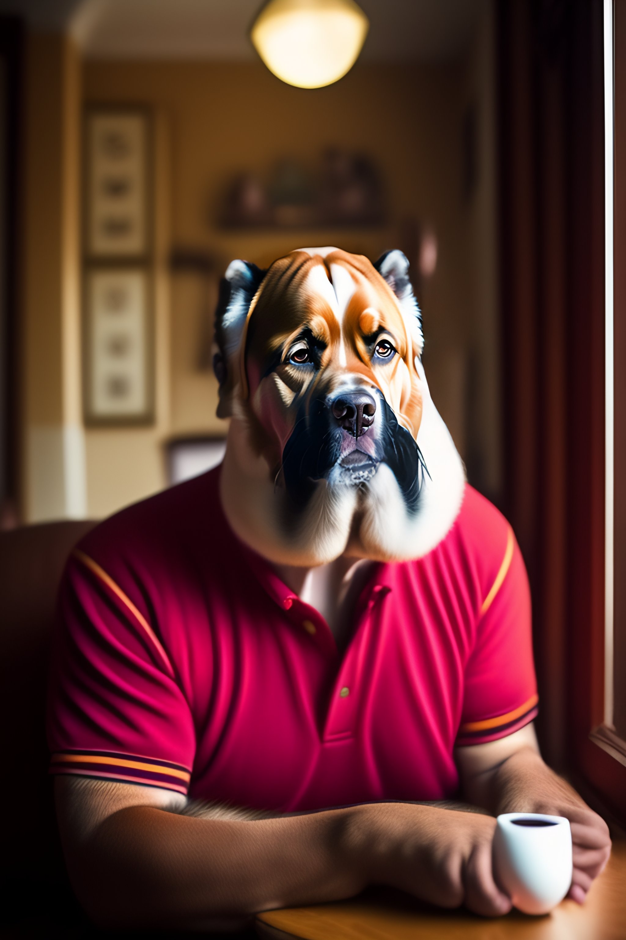 Lexica - Exact portrait of a male dog that knows Russian, English ...