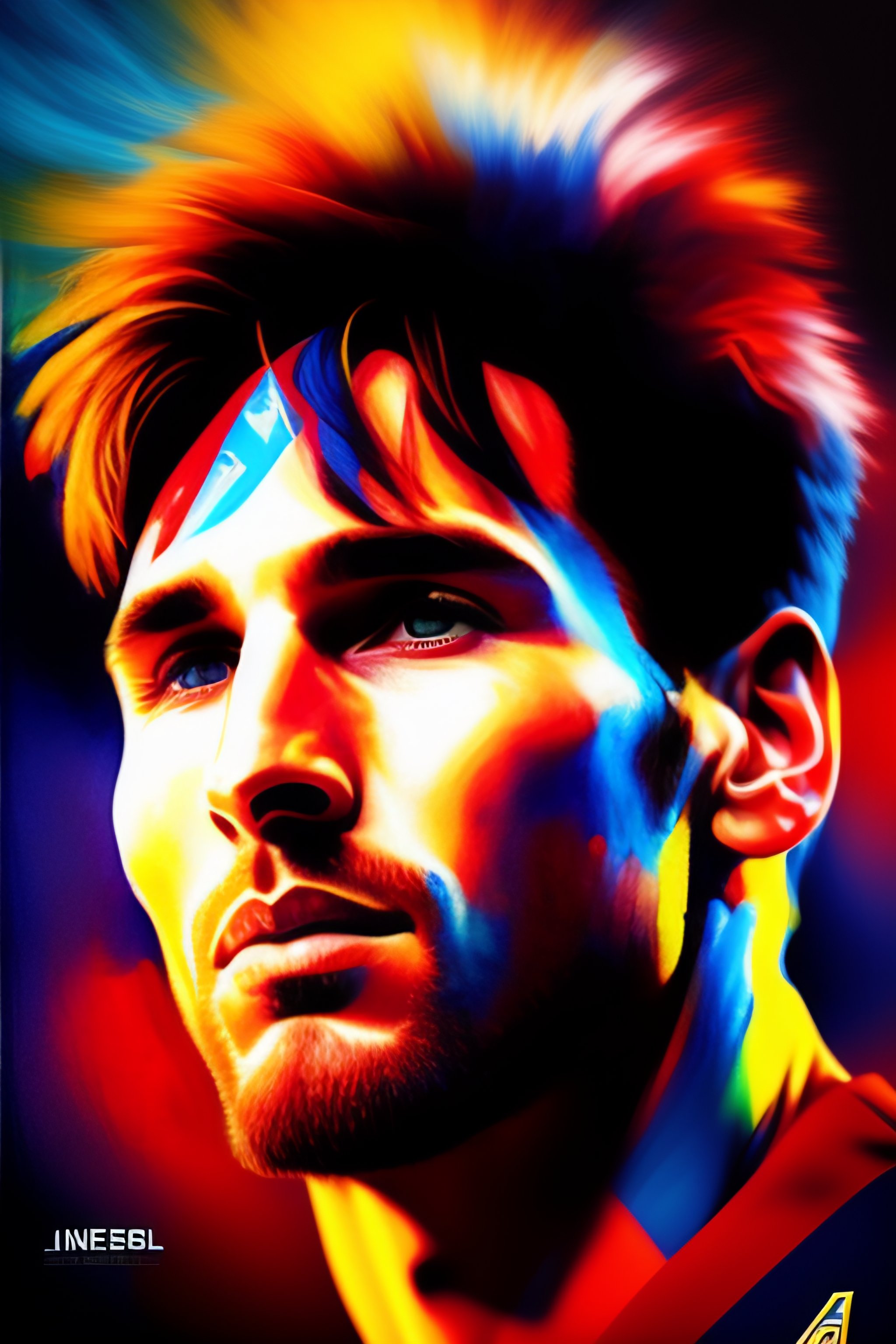 Lexica - Face lionel messi brush paint