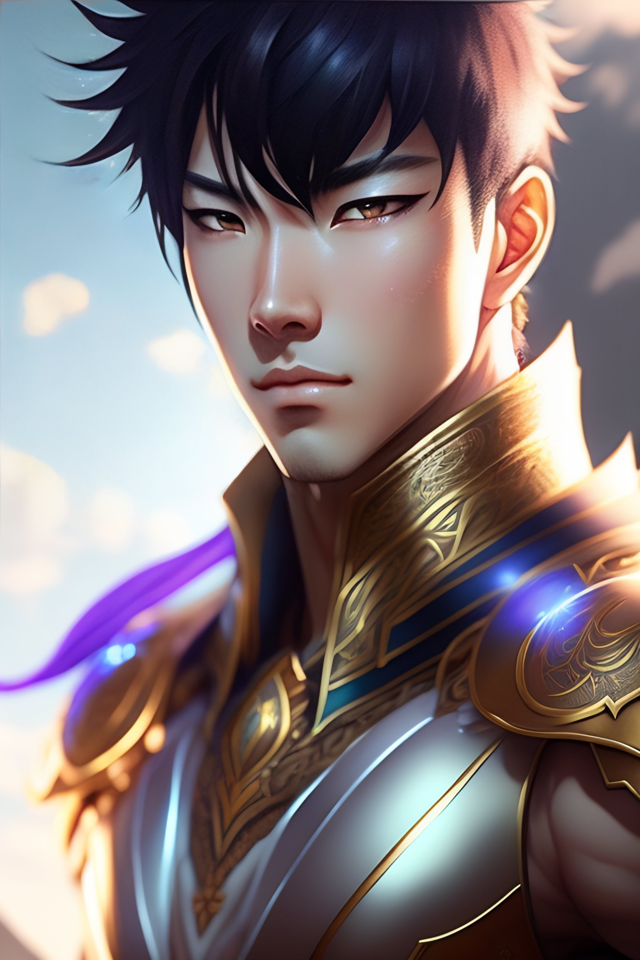 Lexica - “ anime, full body potrait muscular king arthur, highly ...