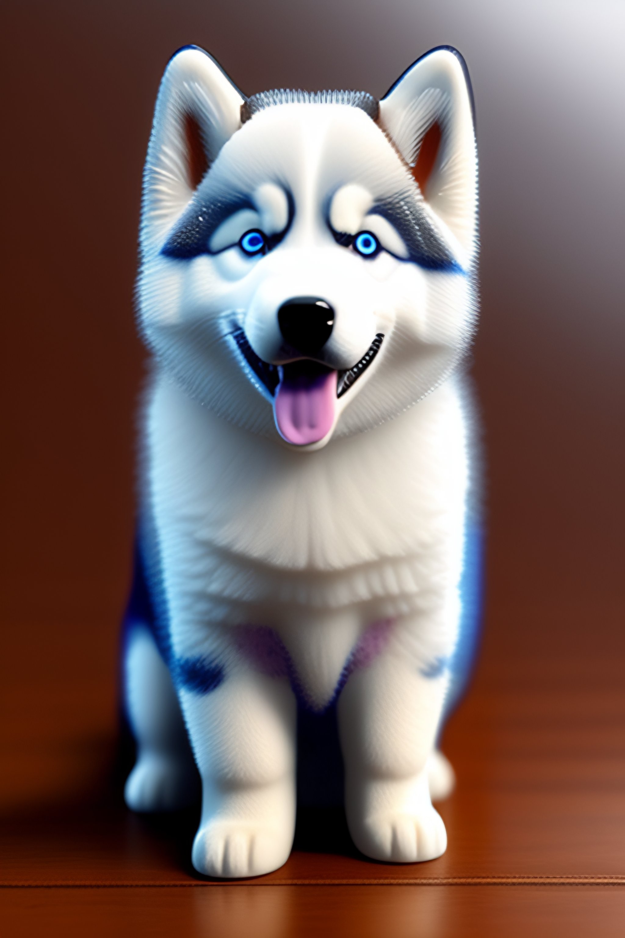 Lexica - A sticker of a fluffy husky puppy, with piercing blue eyes and ...