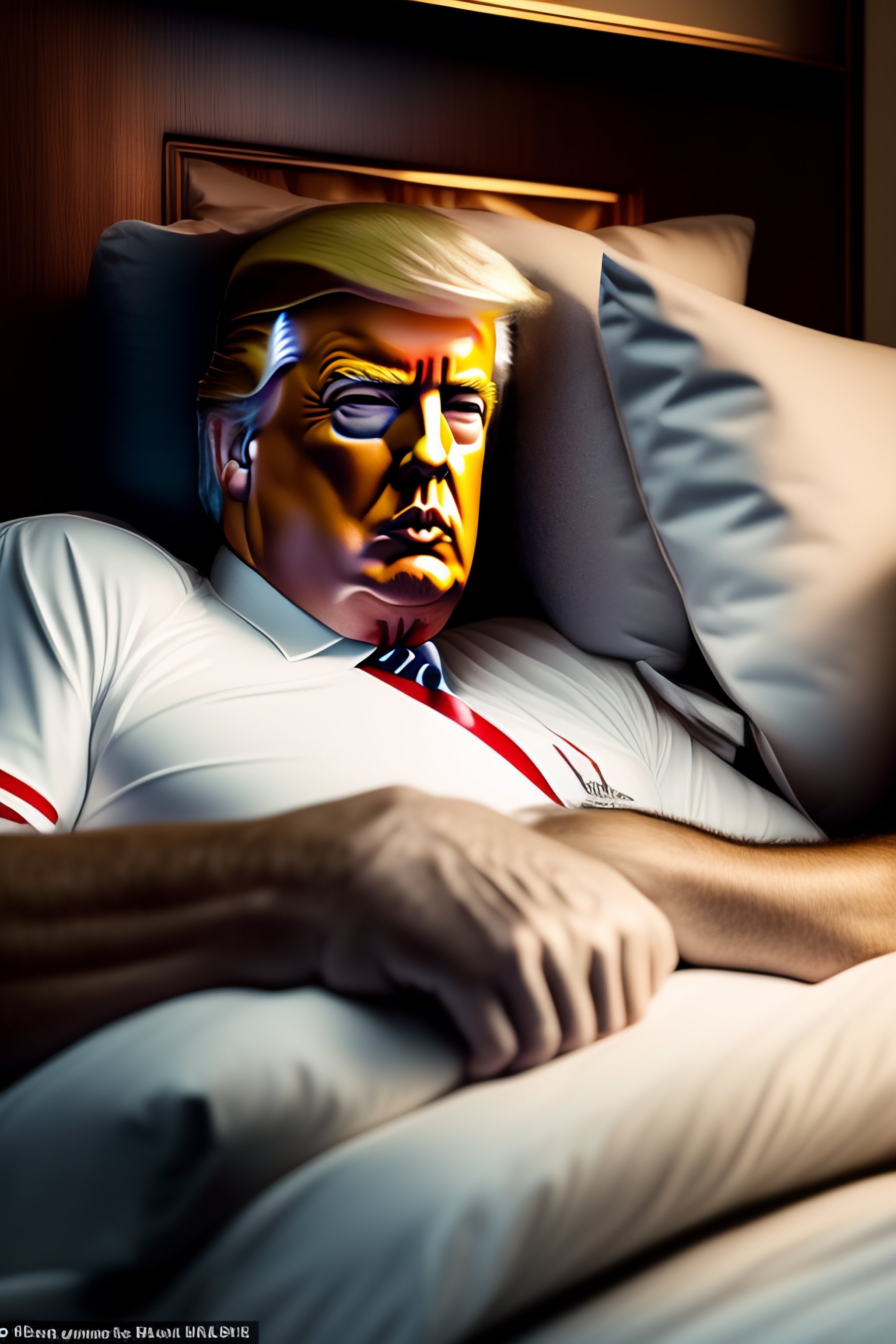 Lexica - Donald Trump in bed wearing PJs working on his 2024 election ...