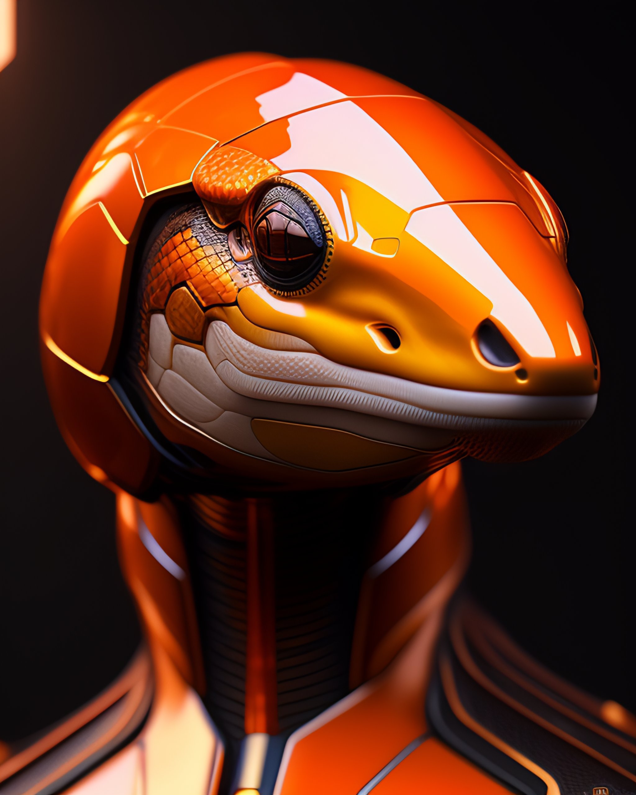 Lexica - Portrait of a cybernetic orange snake a spiritual full body ...