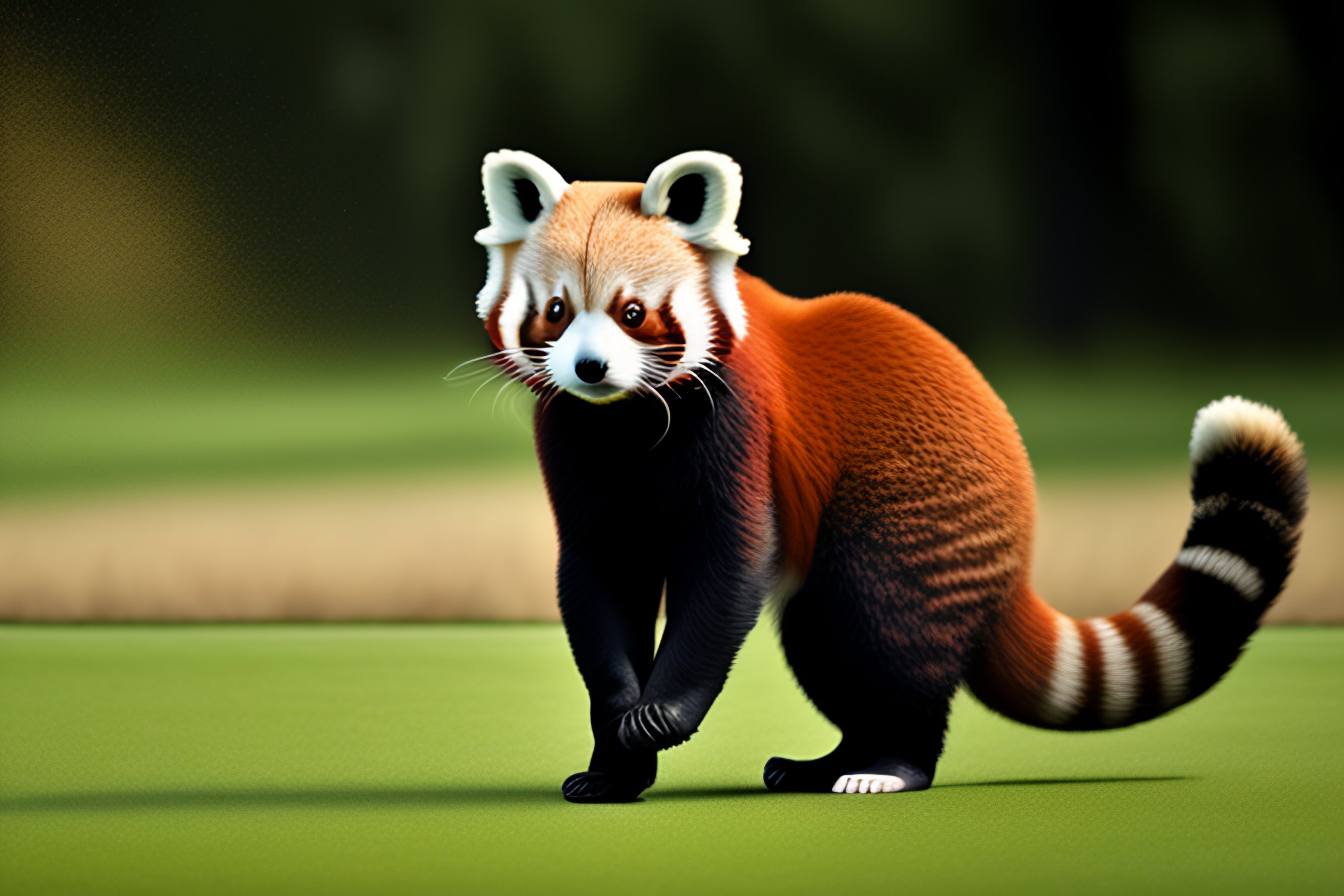 Lexica - Red panda playing golf