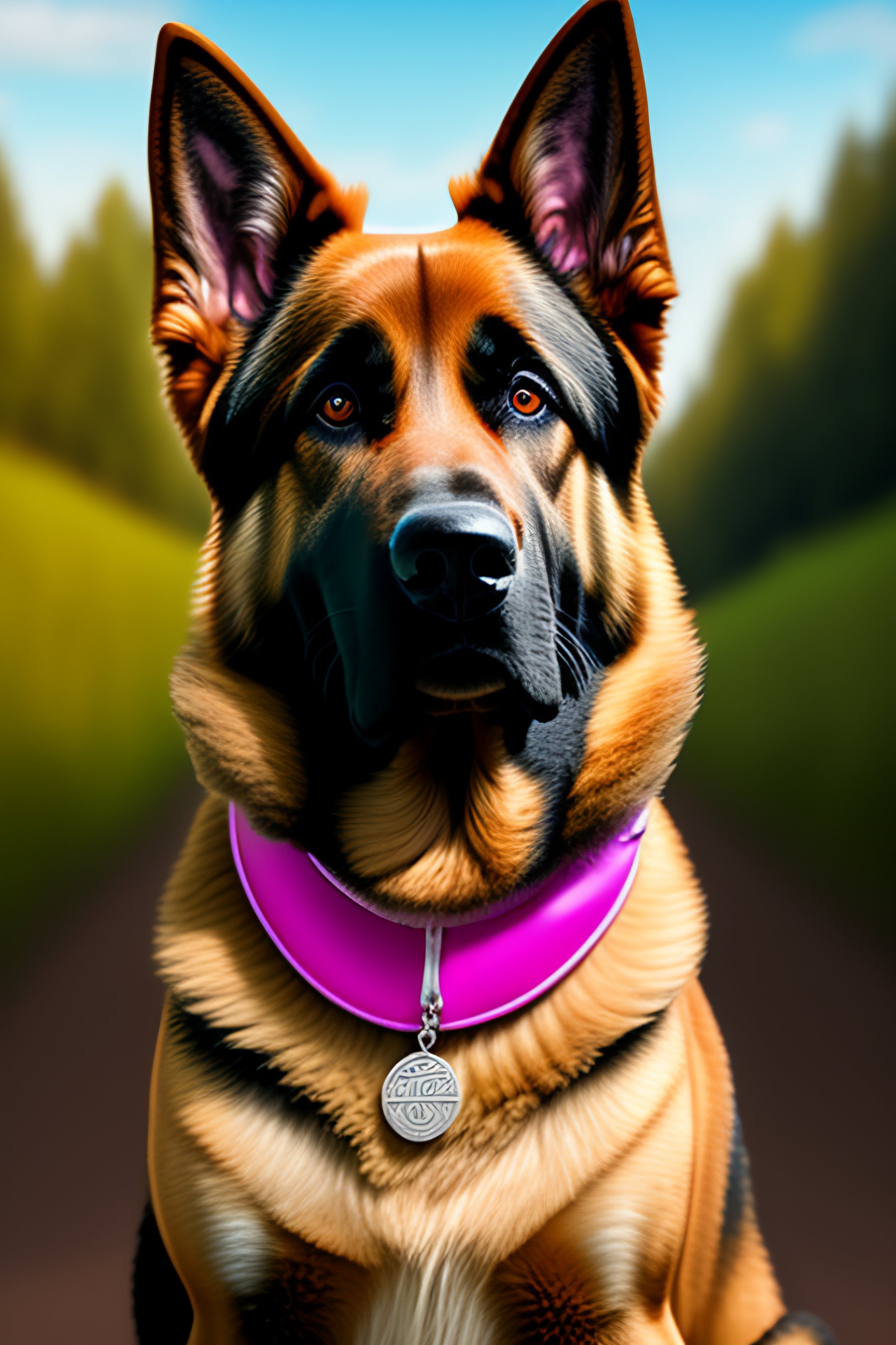 Lexica Generate German Shepard Dog With Name Tag Dora Background
