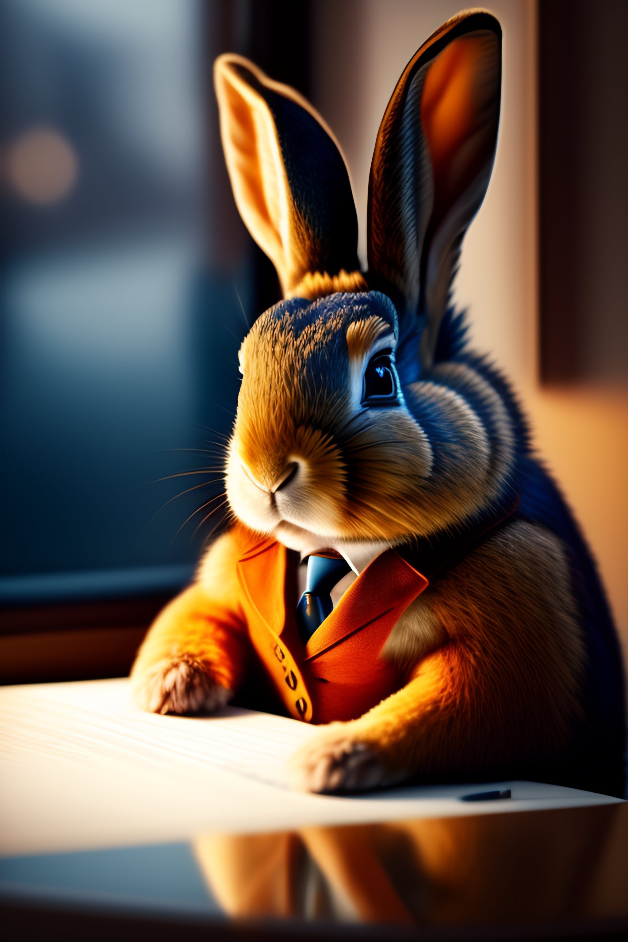Lexica - An exhausted pepe the rabbit commiting tax fraud, paperwork ...