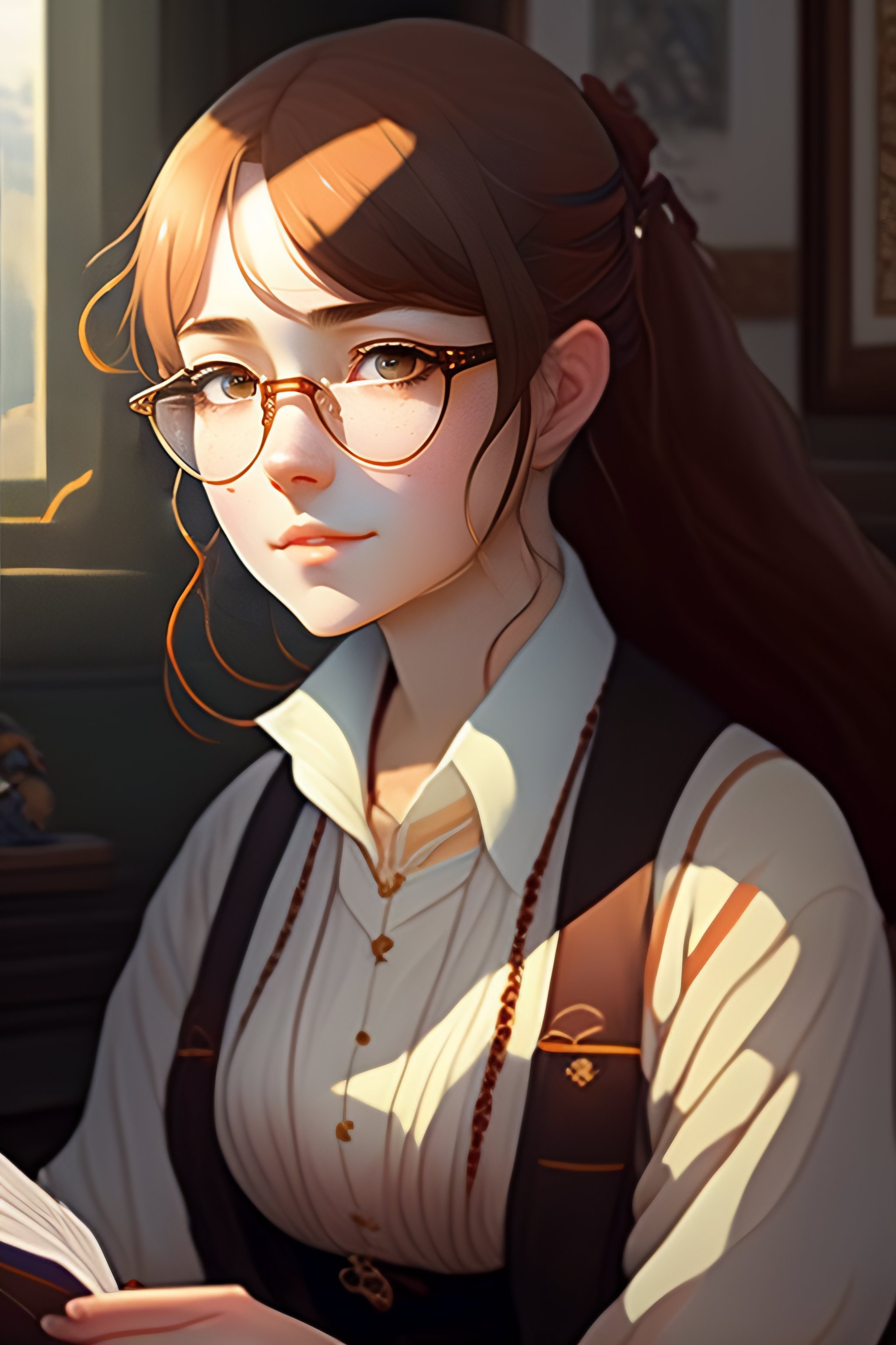 Lexica - (((((freckles))))) freckled cheeks freckled wearing spectacles ...