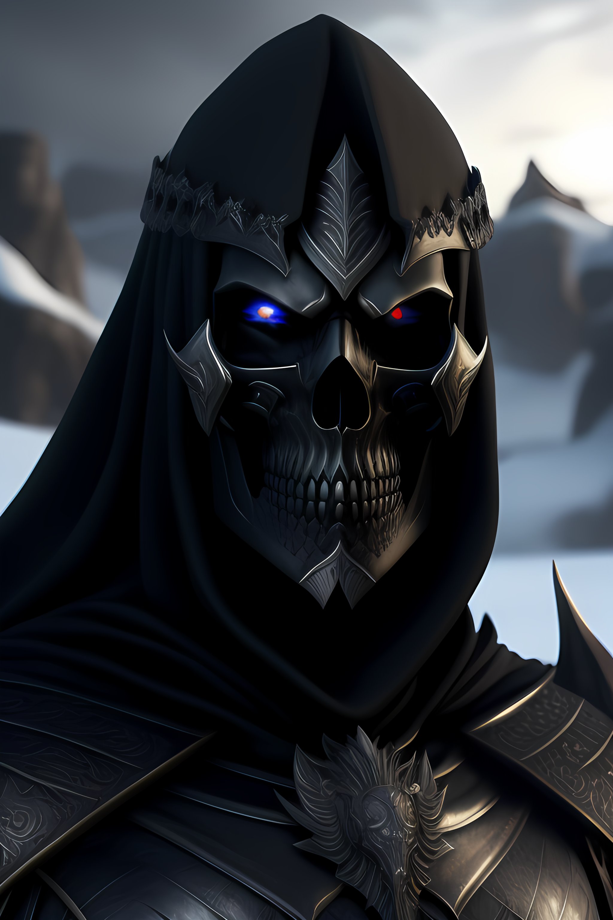 Lexica - Hades . 48 year old medieval fantasy male skull knight. Full ...