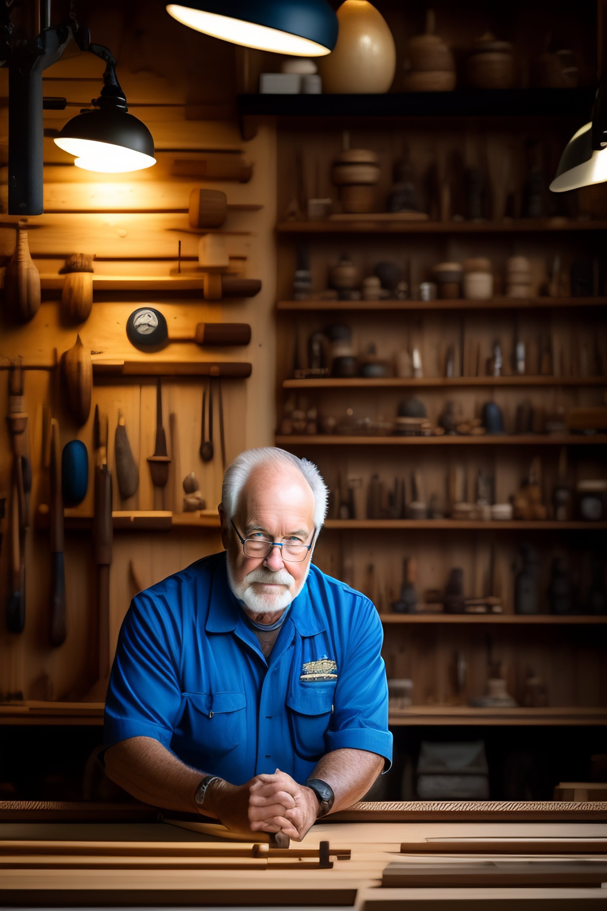 Lexica - Ed in "portrait of a master woodworker in his shop