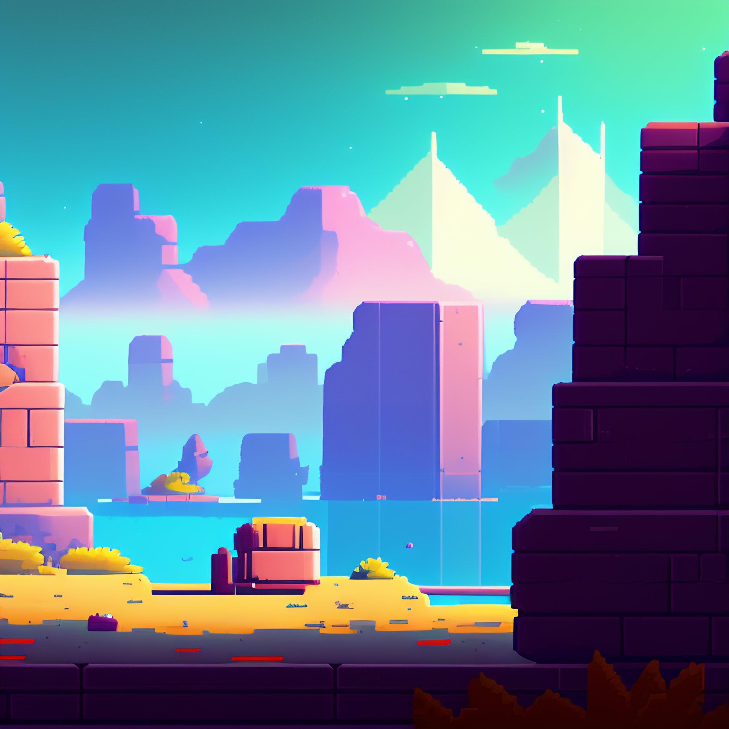 Lexica - A see like background for a game in indie style