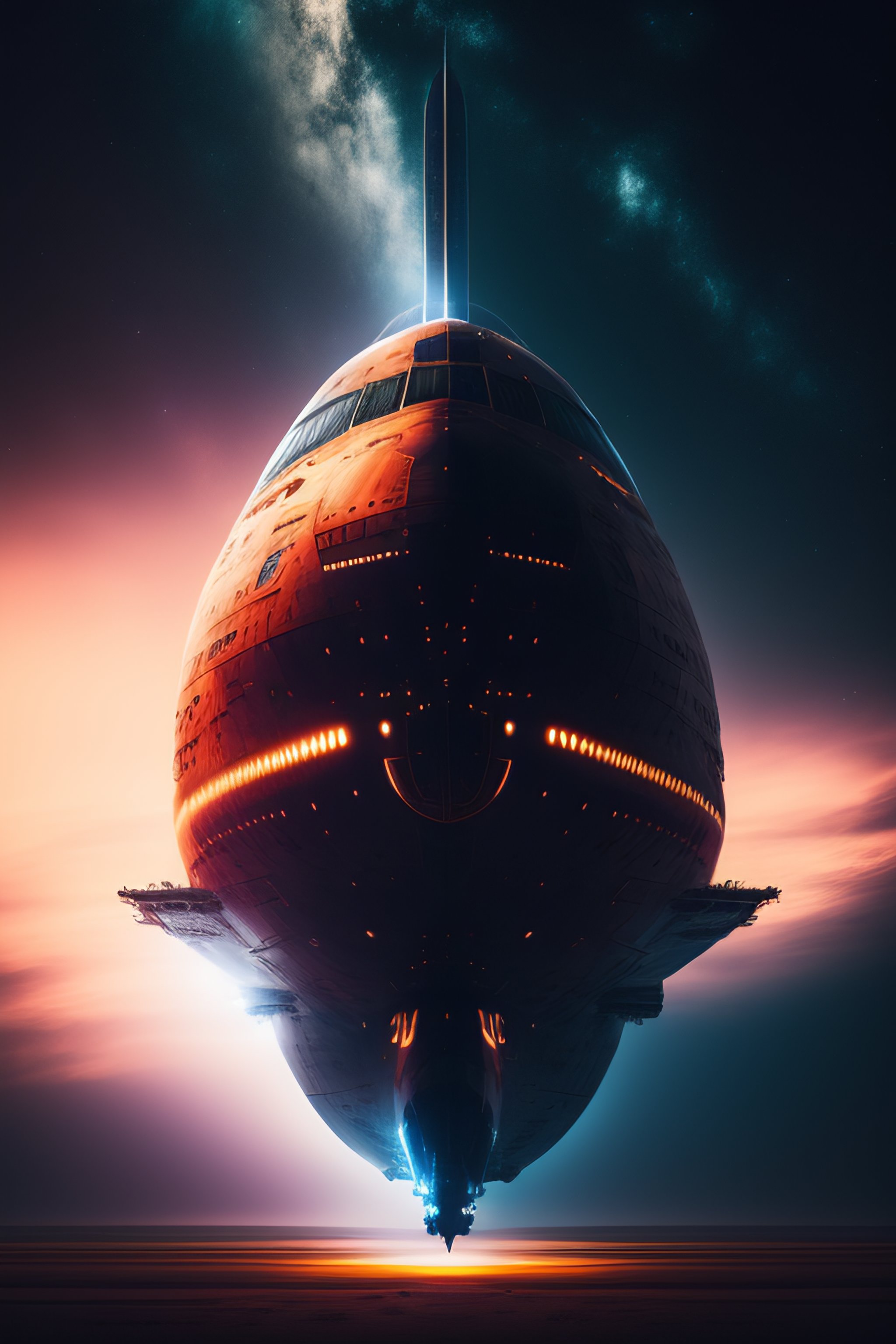 Lexica - Cinematic photo of a giant space war ship
