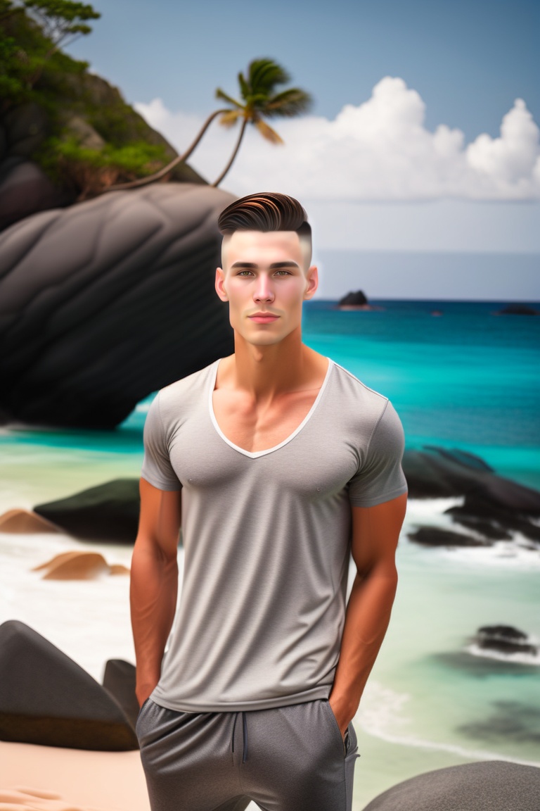 Lexica - A tall white Slavic man in a grey T-shirt and long hippy ...