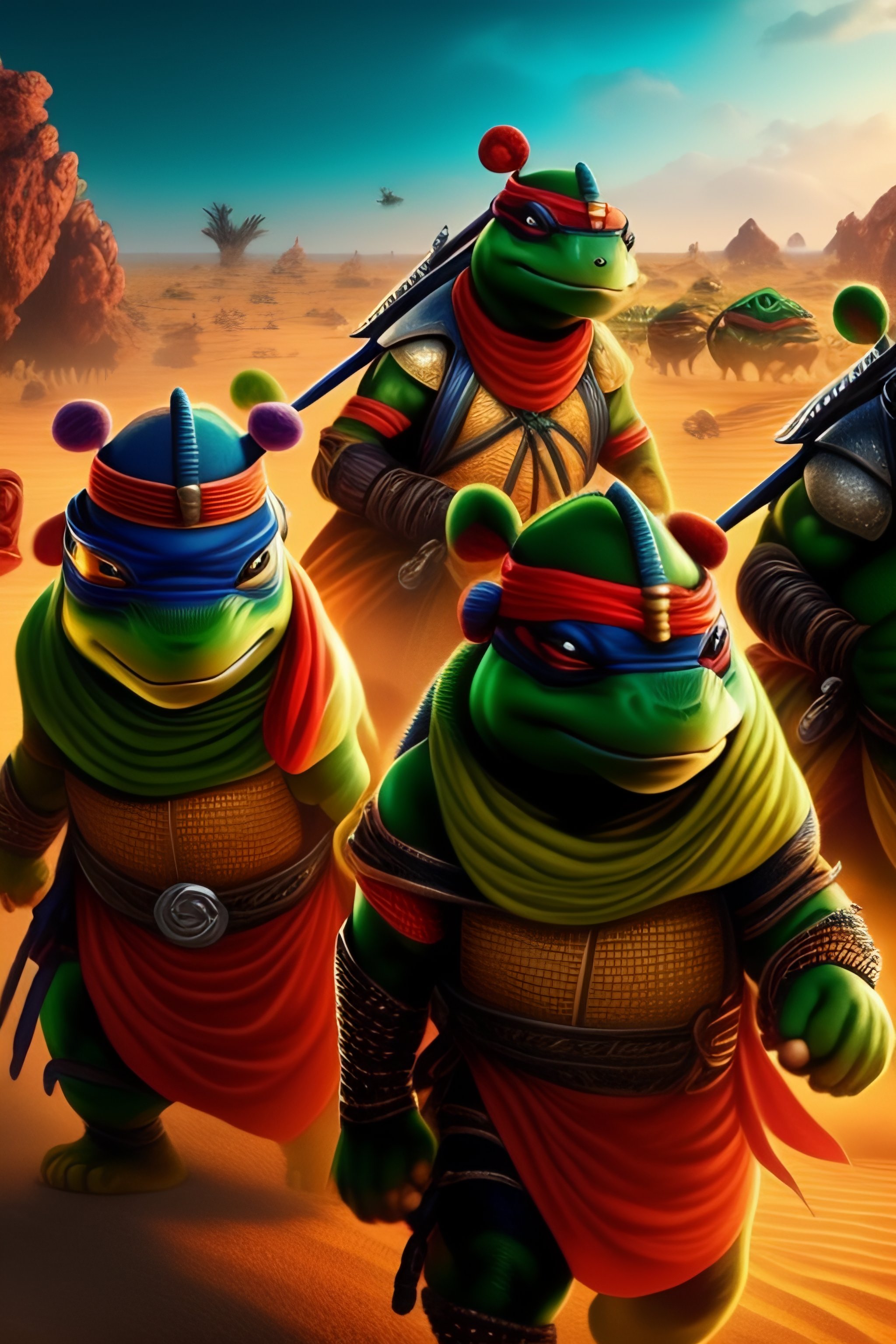 Lexica - African ninja turtles, 8k