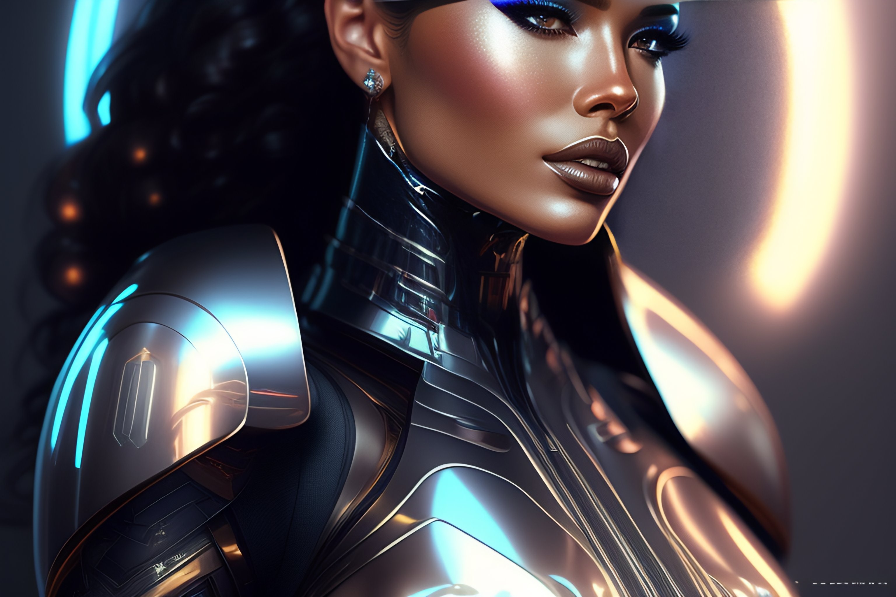 Lexica - Full body portrait of a robocop girl, intricate, futuristic ...