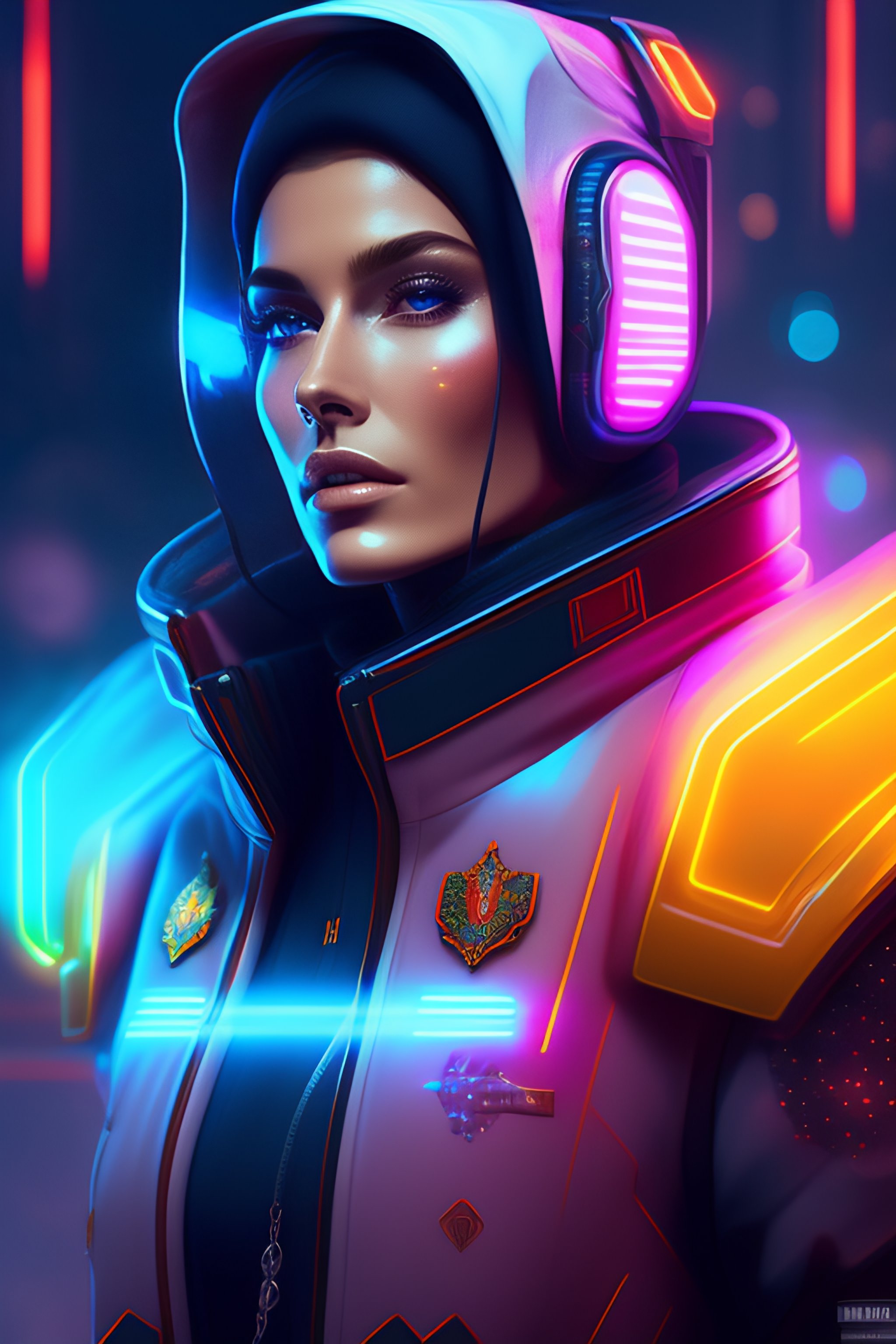 Lexica - Putin cyborg in space war with laser blaster, neon operator ...