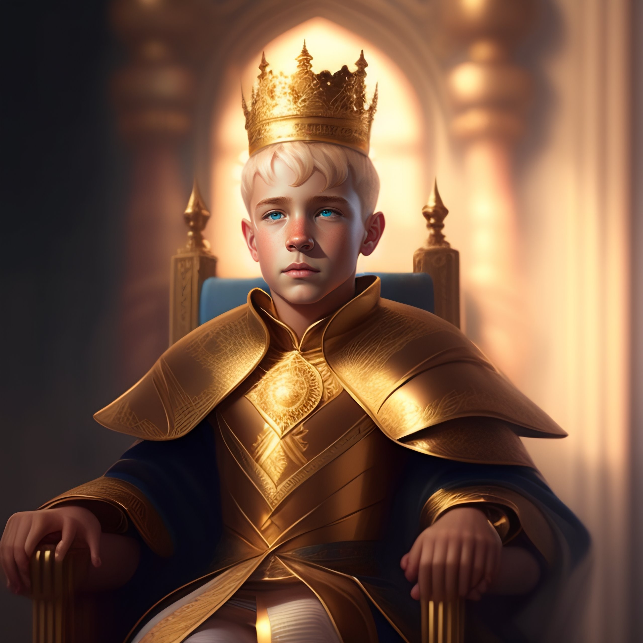 Lexica - Blonde king dwarfism on throne, royal, illustration, by jordan ...