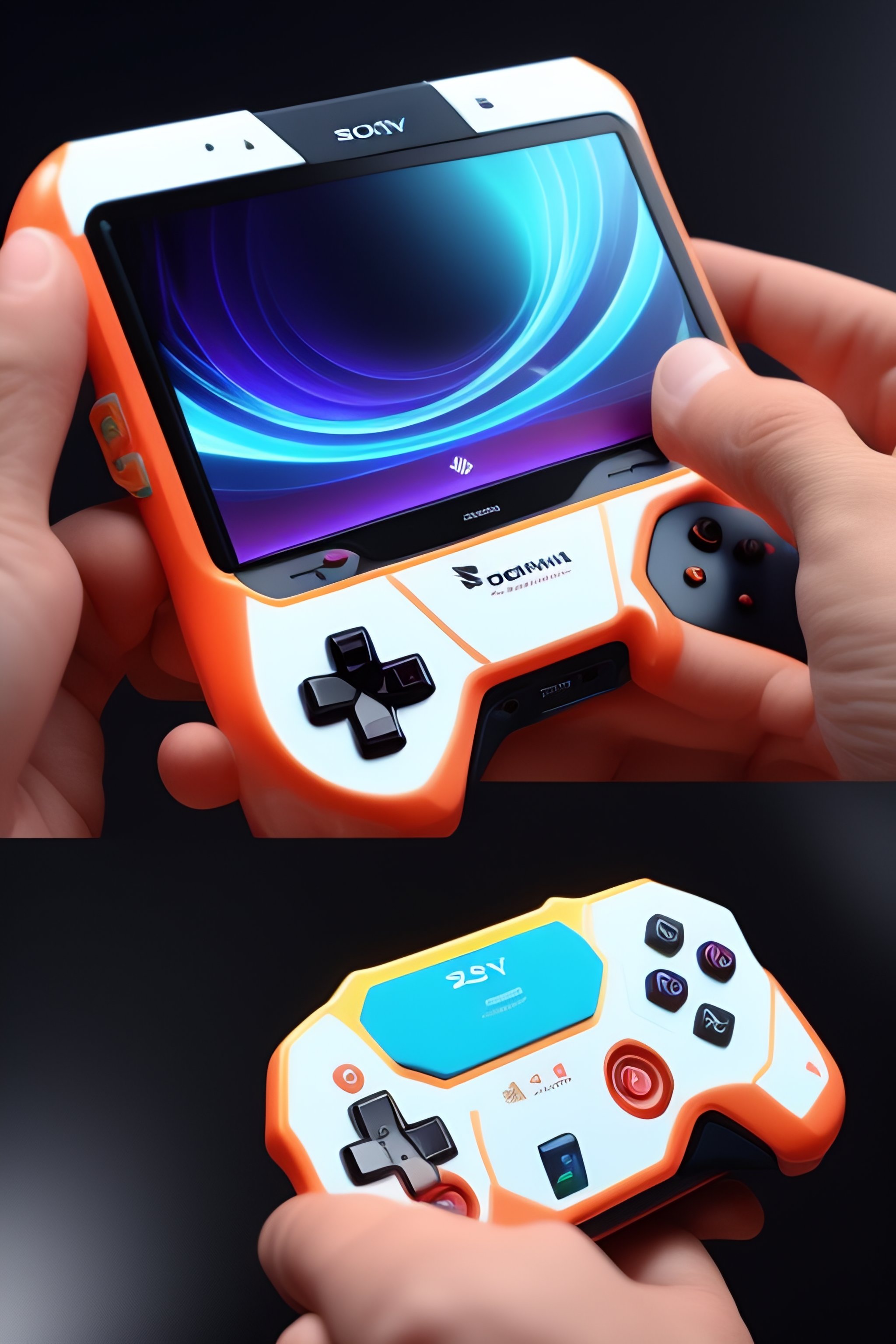 Lexica - Futuristic handheld gaming console made by Sony in an anime ...