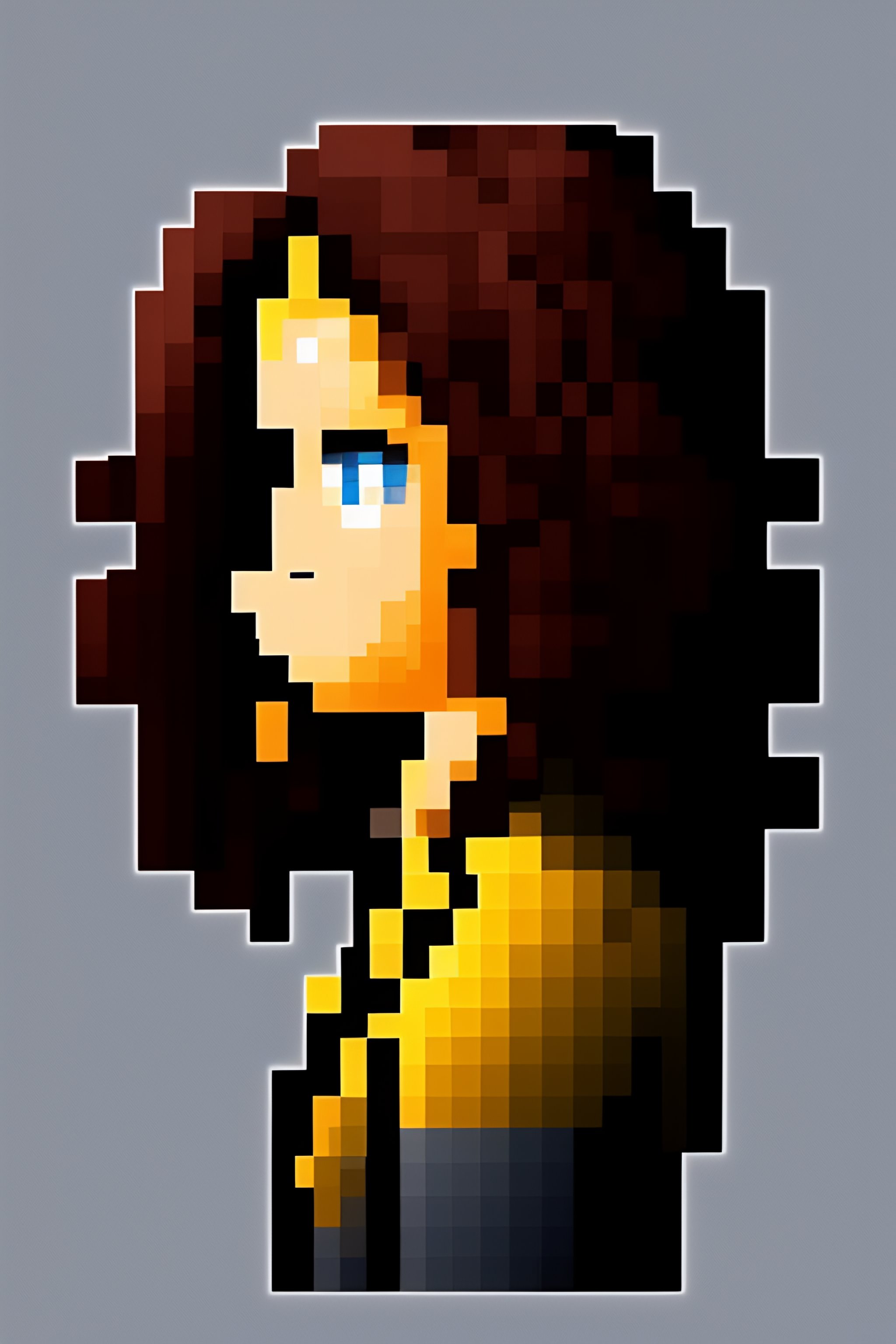 Lexica - Man with long curly hair pixel art good definition