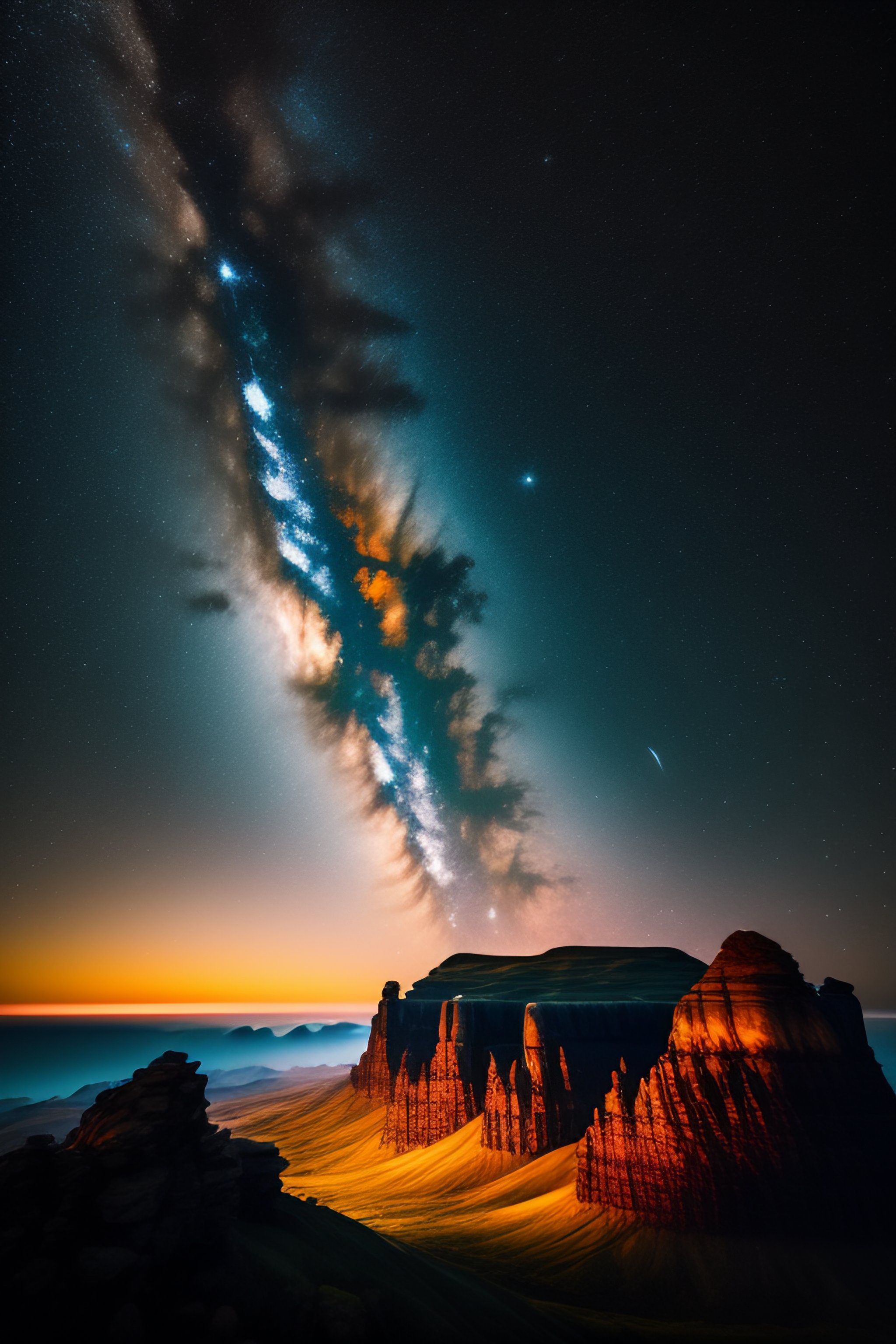 Lexica - Portrait of space and earth with stars and the Milky Way