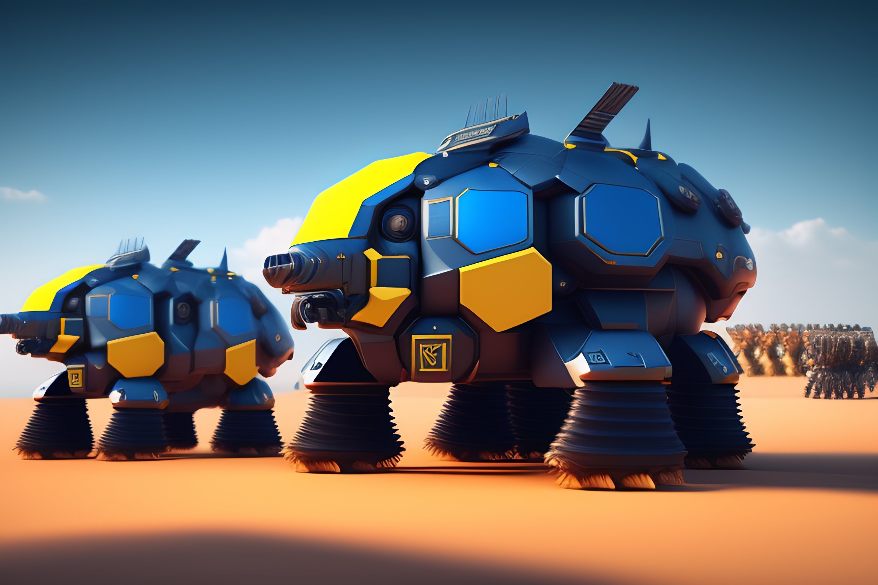 Lexica - (giant pig faced combat mech armed with artillery guns),high ...