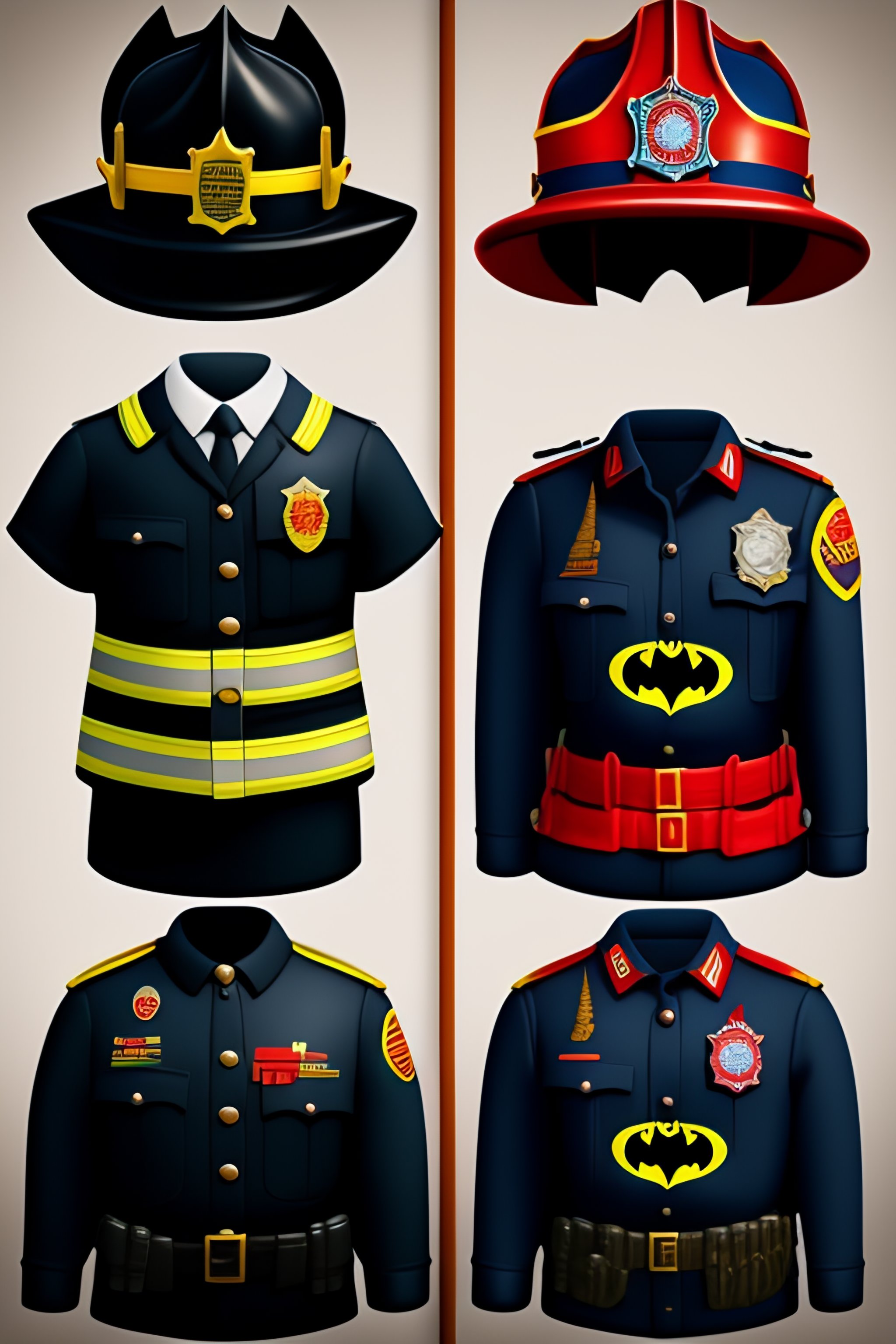Lexica - Create a firefighter in turn out gear that looks like batman