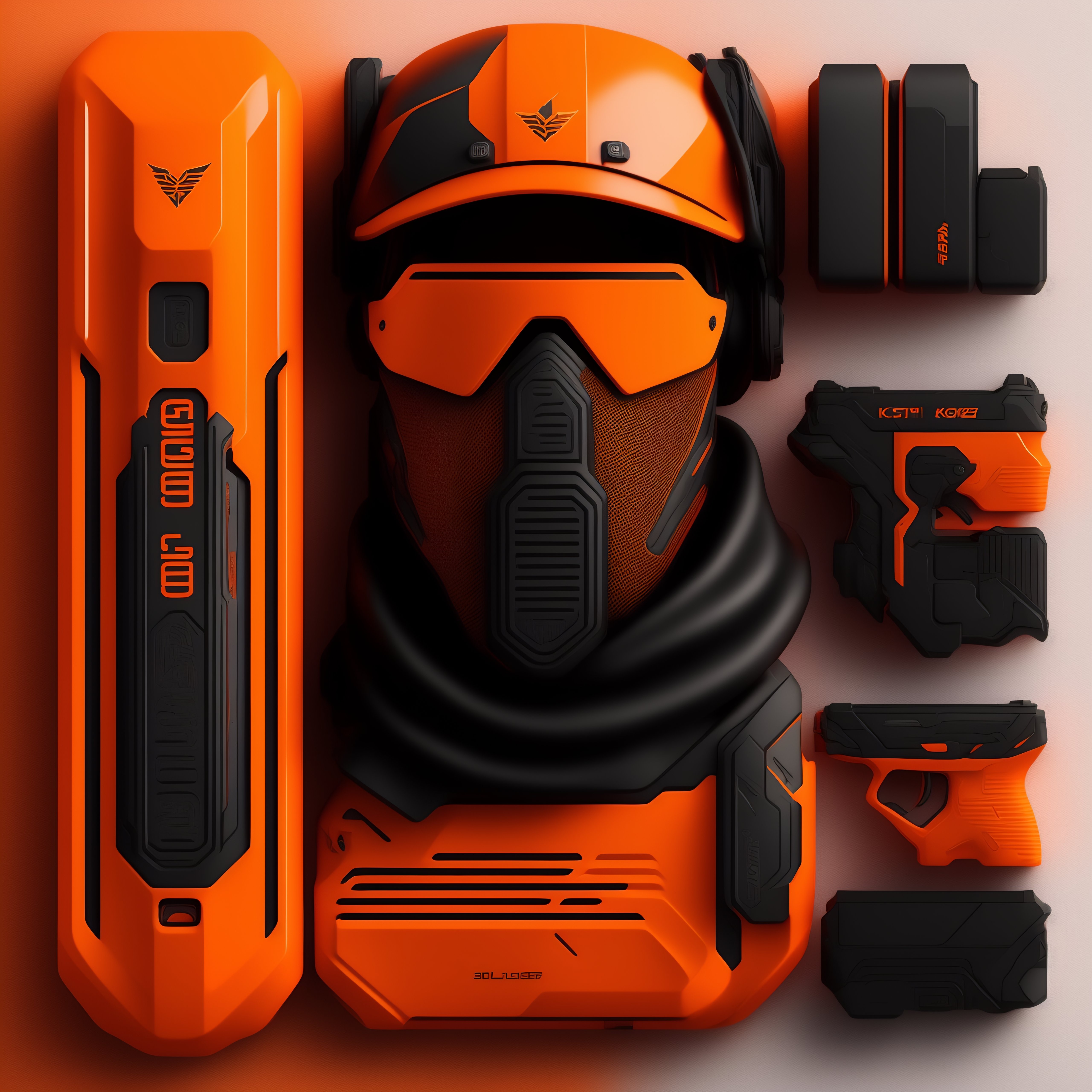 Lexica - CS-GO man terrorist skin, hollographic orange details color ...