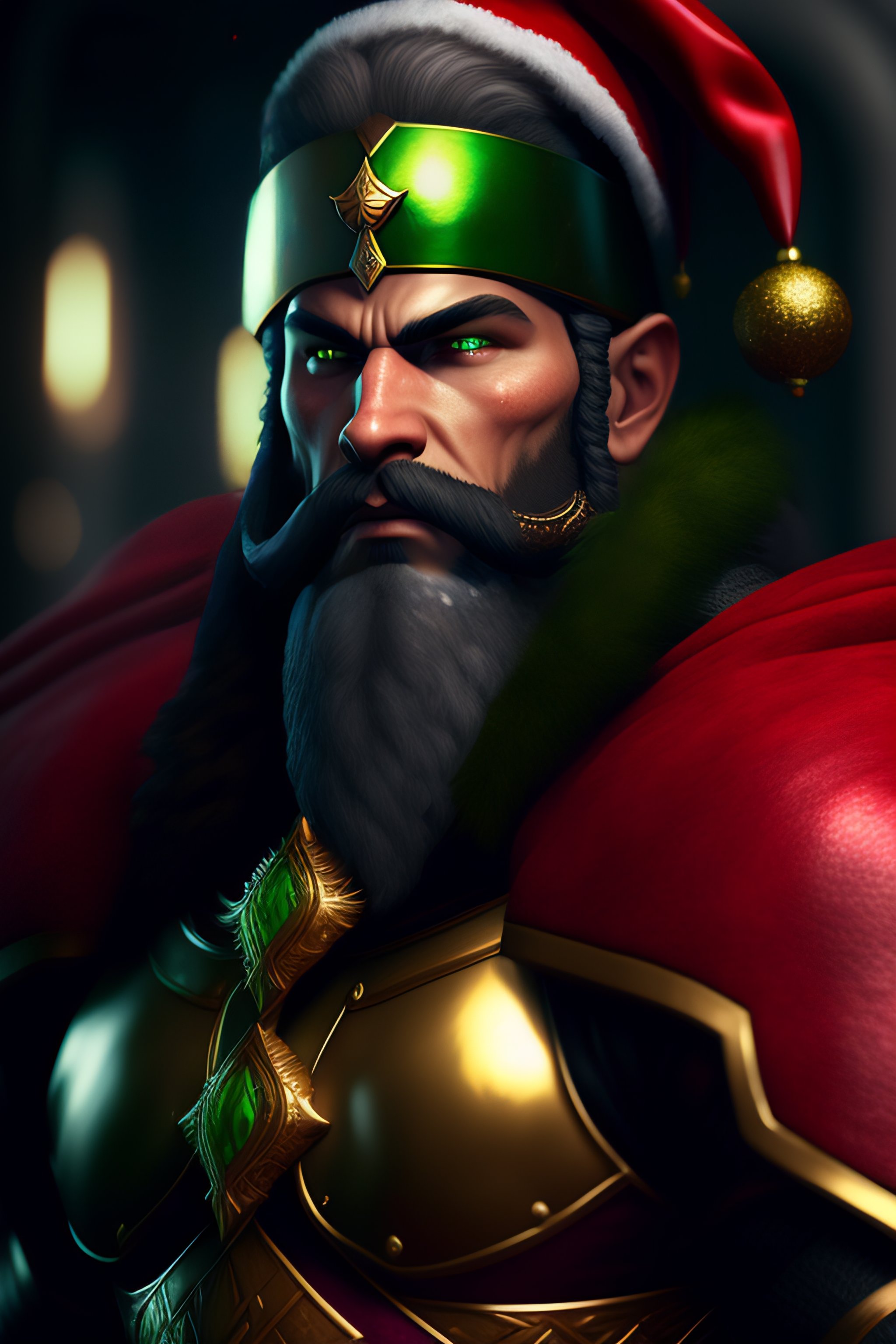 Lexica - Full pladin armor d&d Santa clause , muscle extremely detailed ...