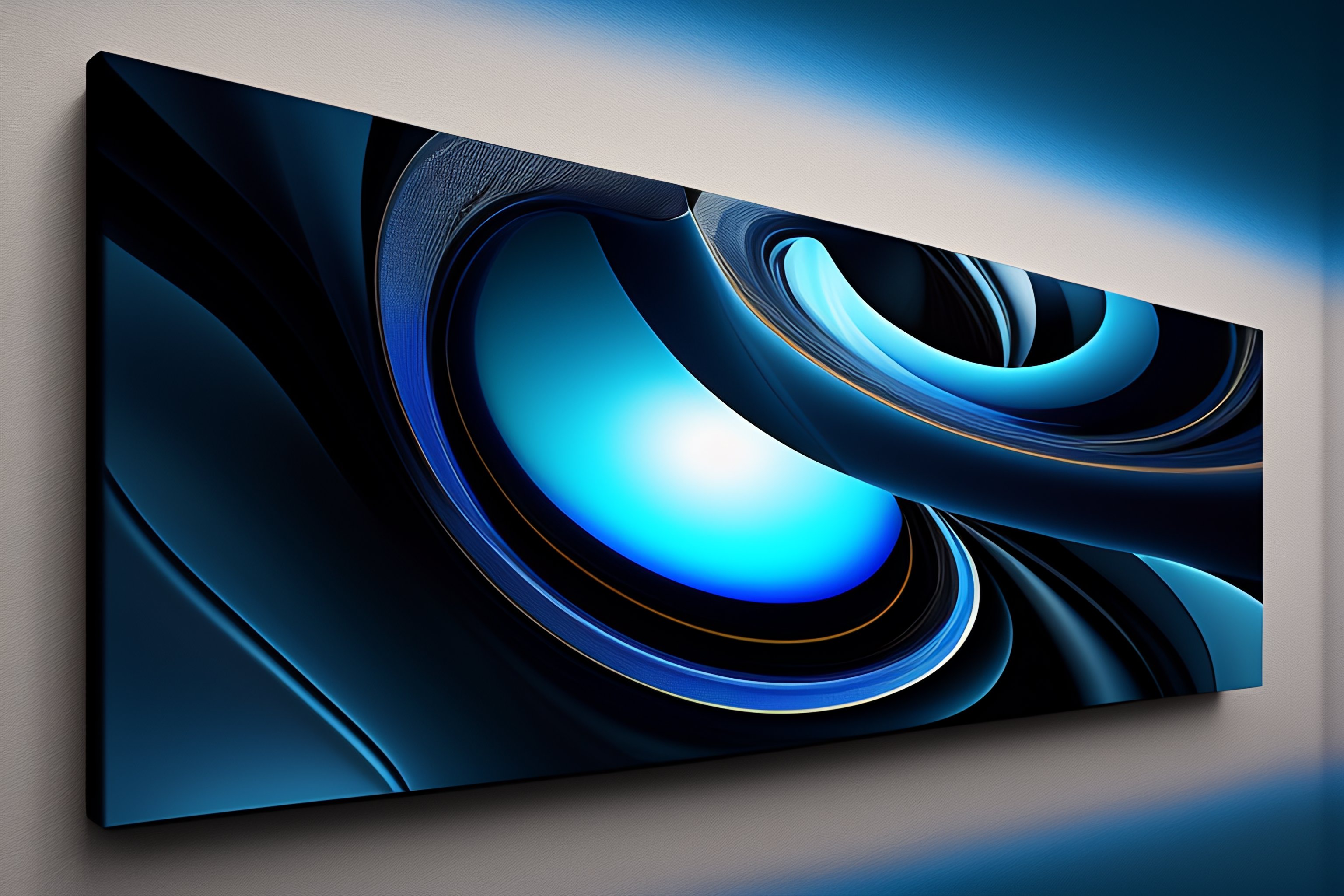 Lexica - 7d black Rugged Blue and Cream abstract optical illusion design