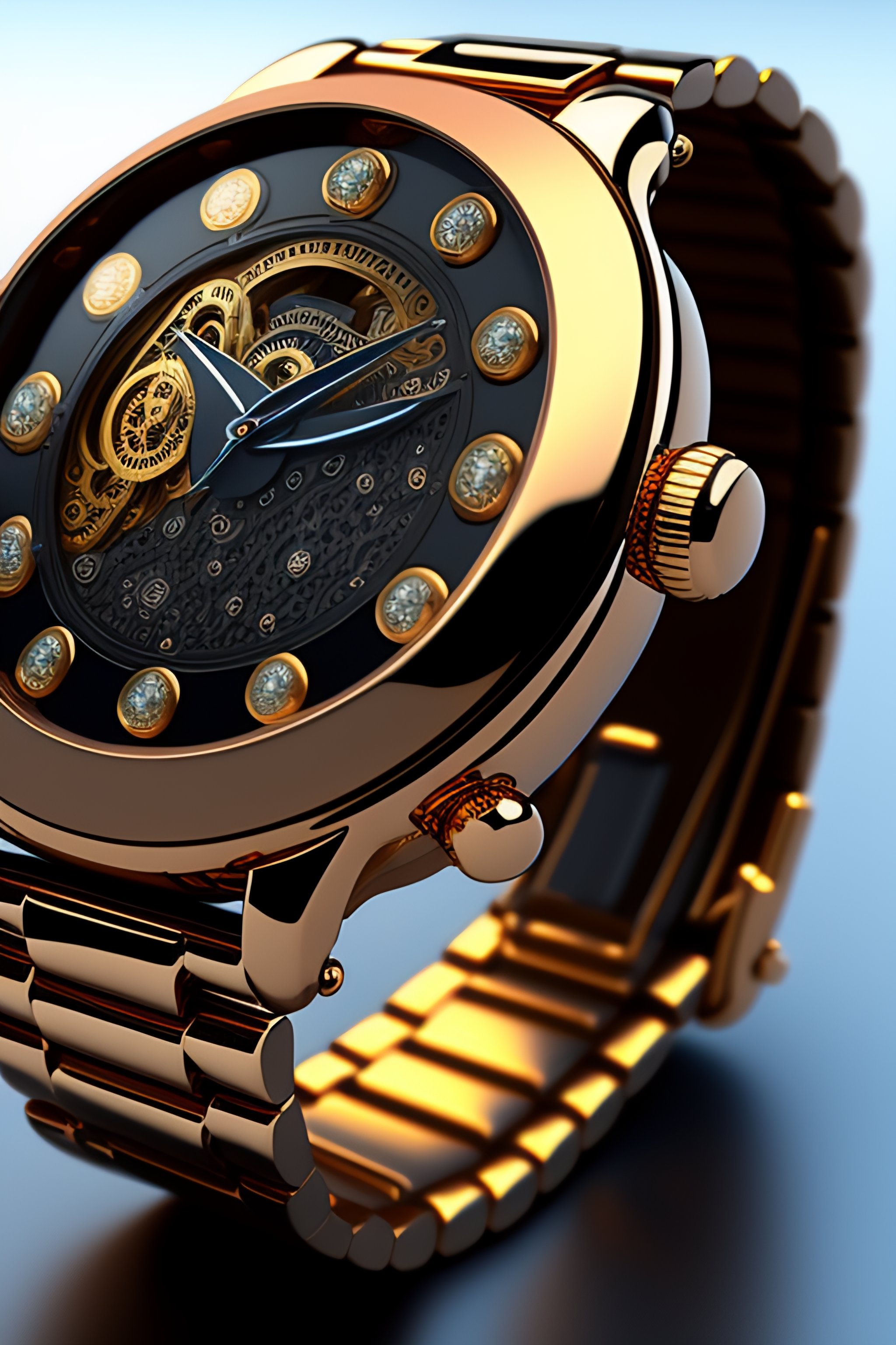 Lexica - Extremely fancy watch with gears, Lumen render, 8k