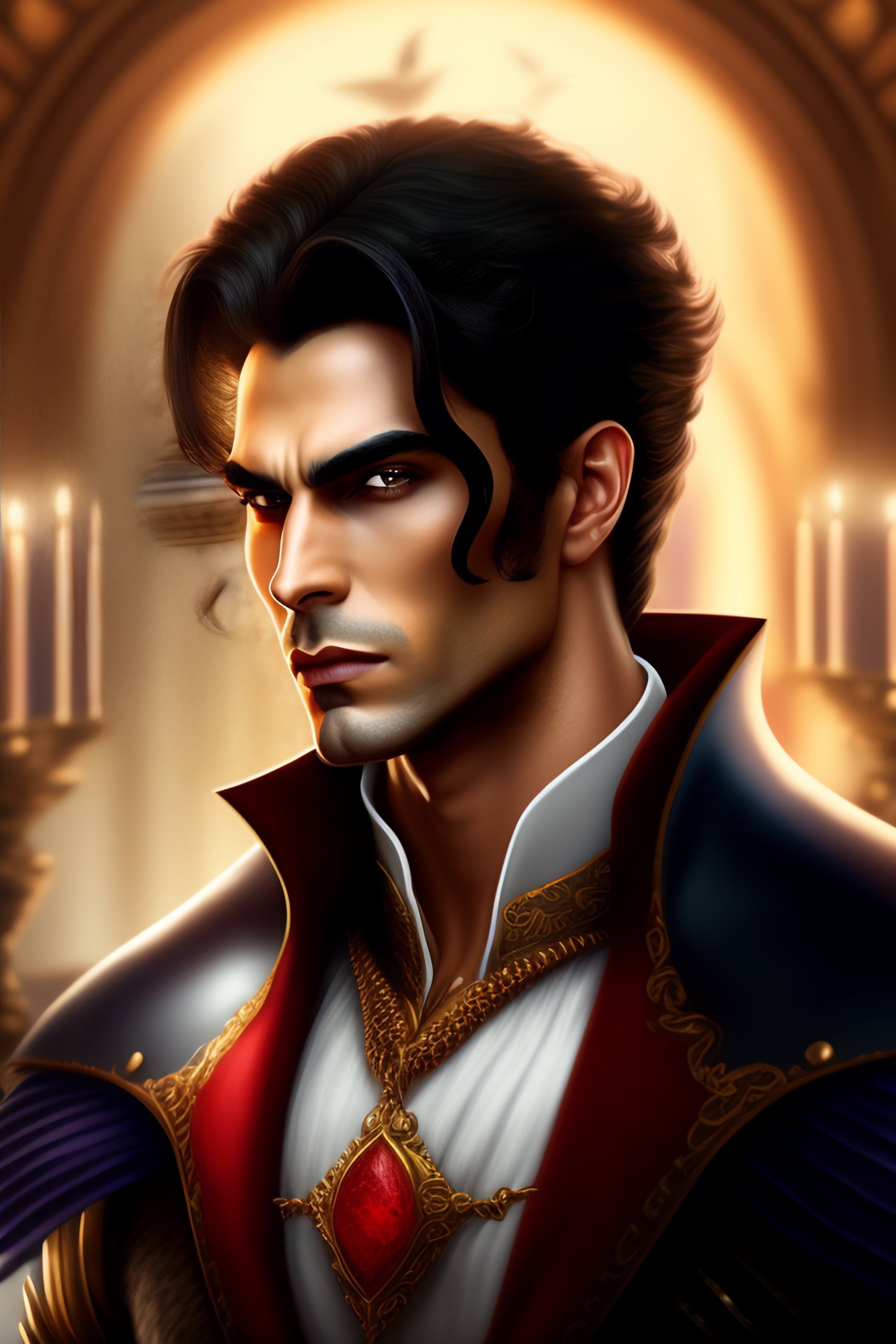 Lexica - Vampire man medieval with latina appearance