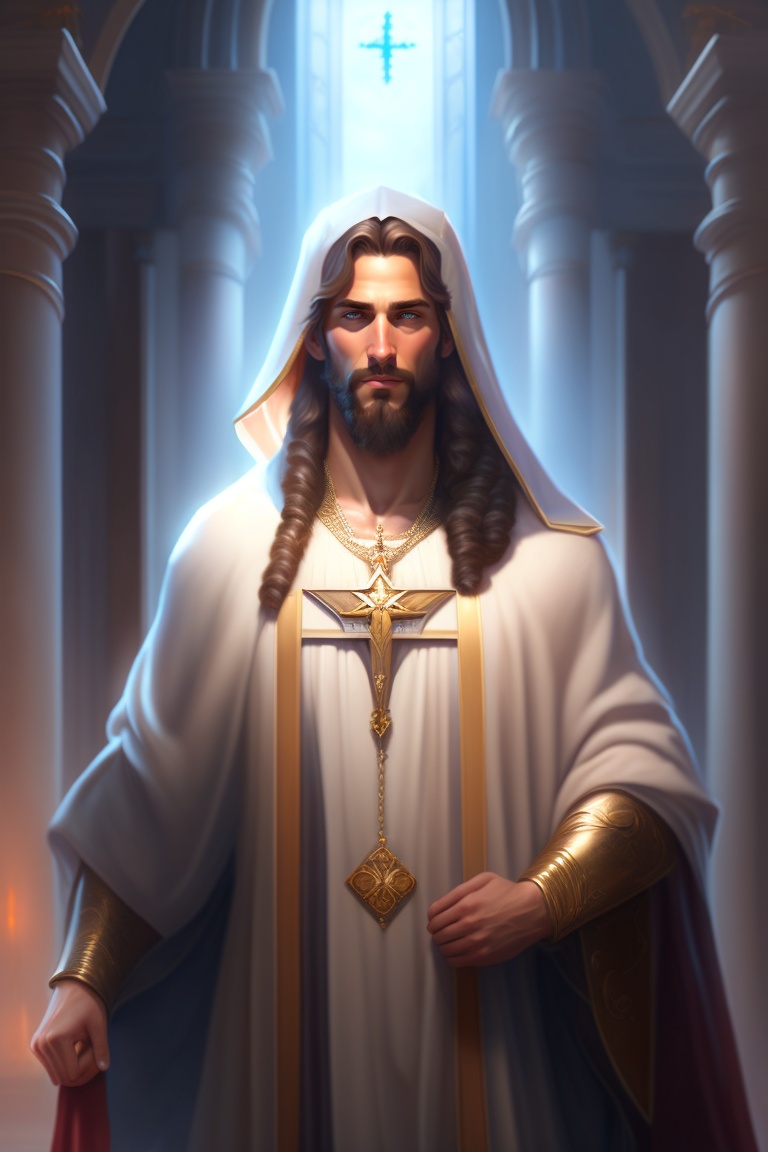 Lexica - Jesus christ , full body, realistic, long holy clothes, in his ...