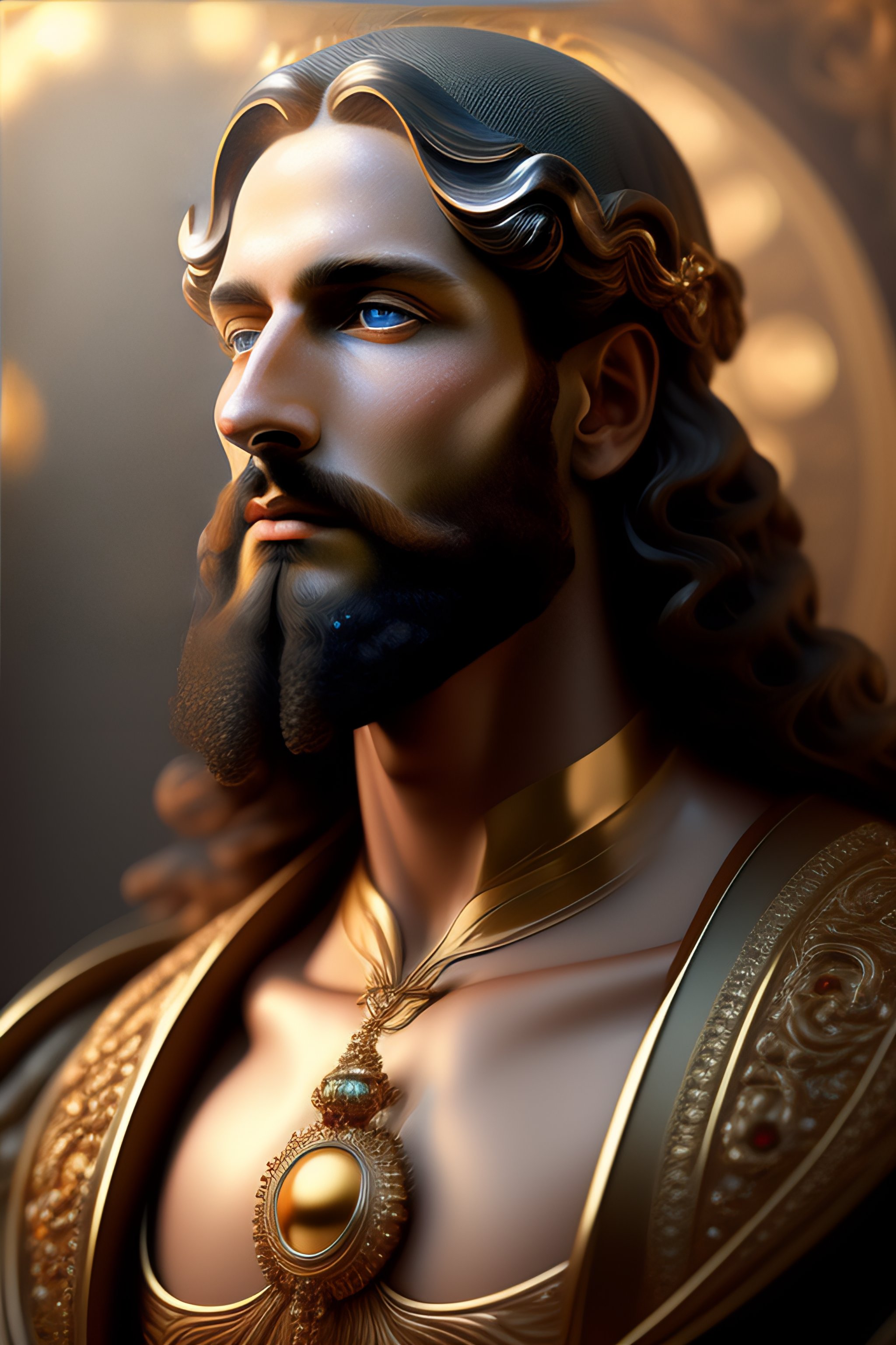 Lexica - Hyperrealistic neo - rococo steampunk minimal Jesus Christ ...