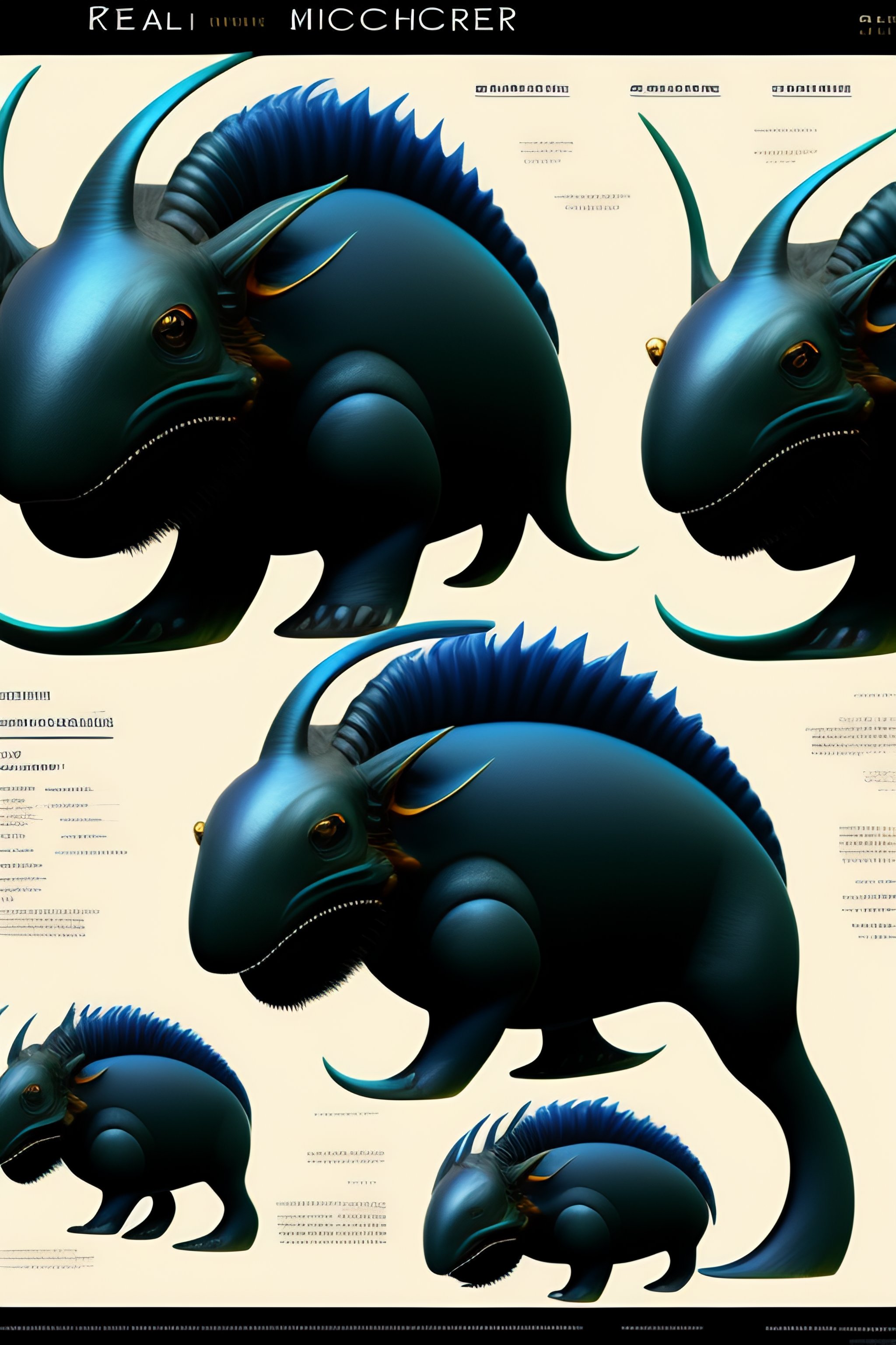 Lexica - Photo real alien monster model sheet