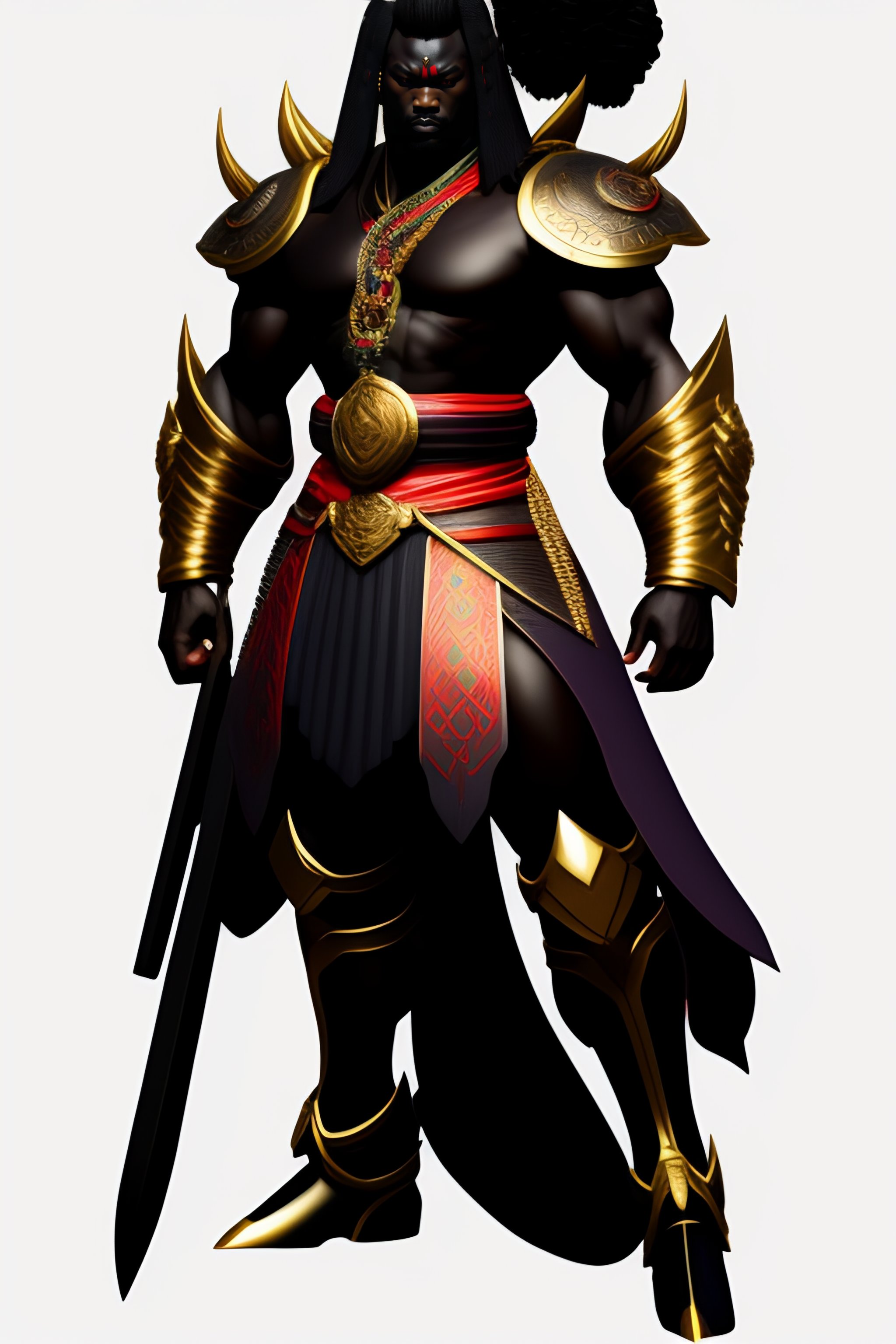 Lexica - Black shogun man full body view