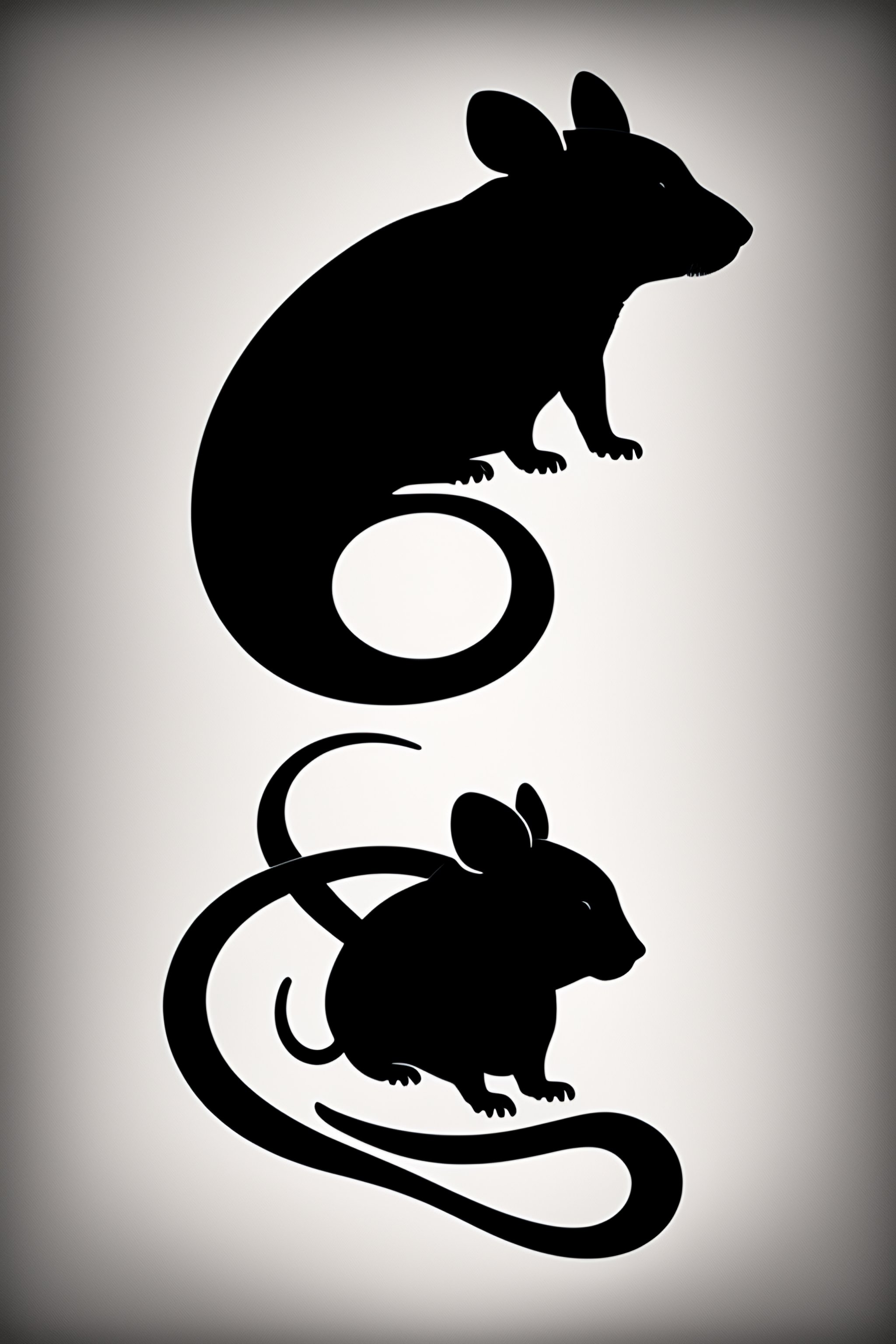 Lexica - Design a sketch of a tattoo featuring the silhouette of a rat ...