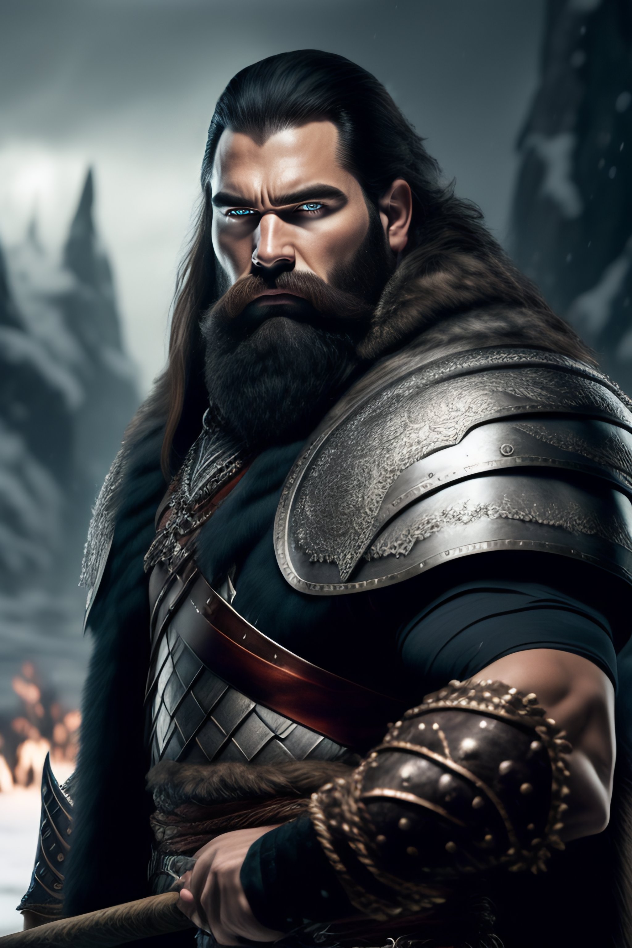 Lexica - A dnd barbarian half frost giant with pale skin and short ...