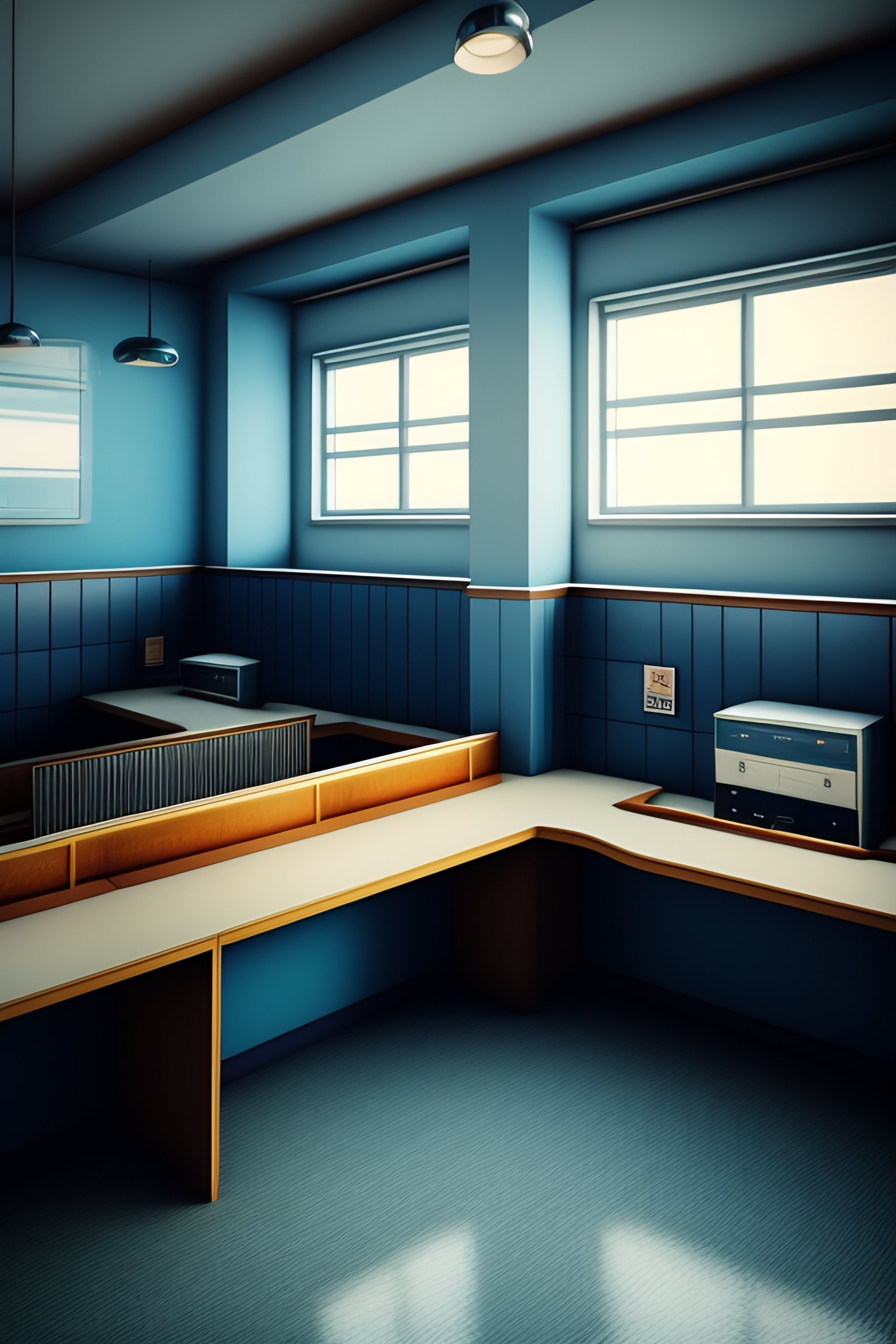 Lexica - Police station interior with nobody