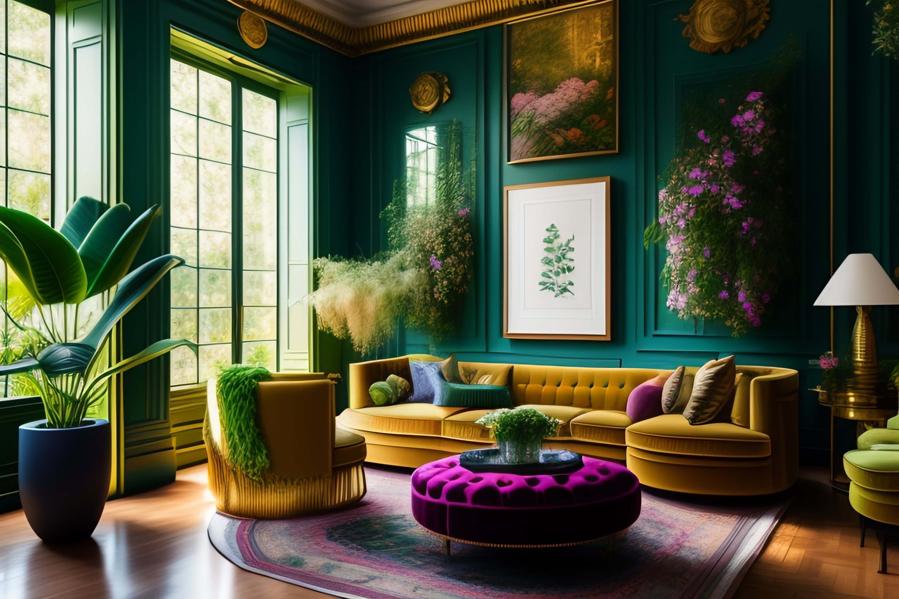 Lexica - Architectural Digest photo of a maximalist green solarpunk ...