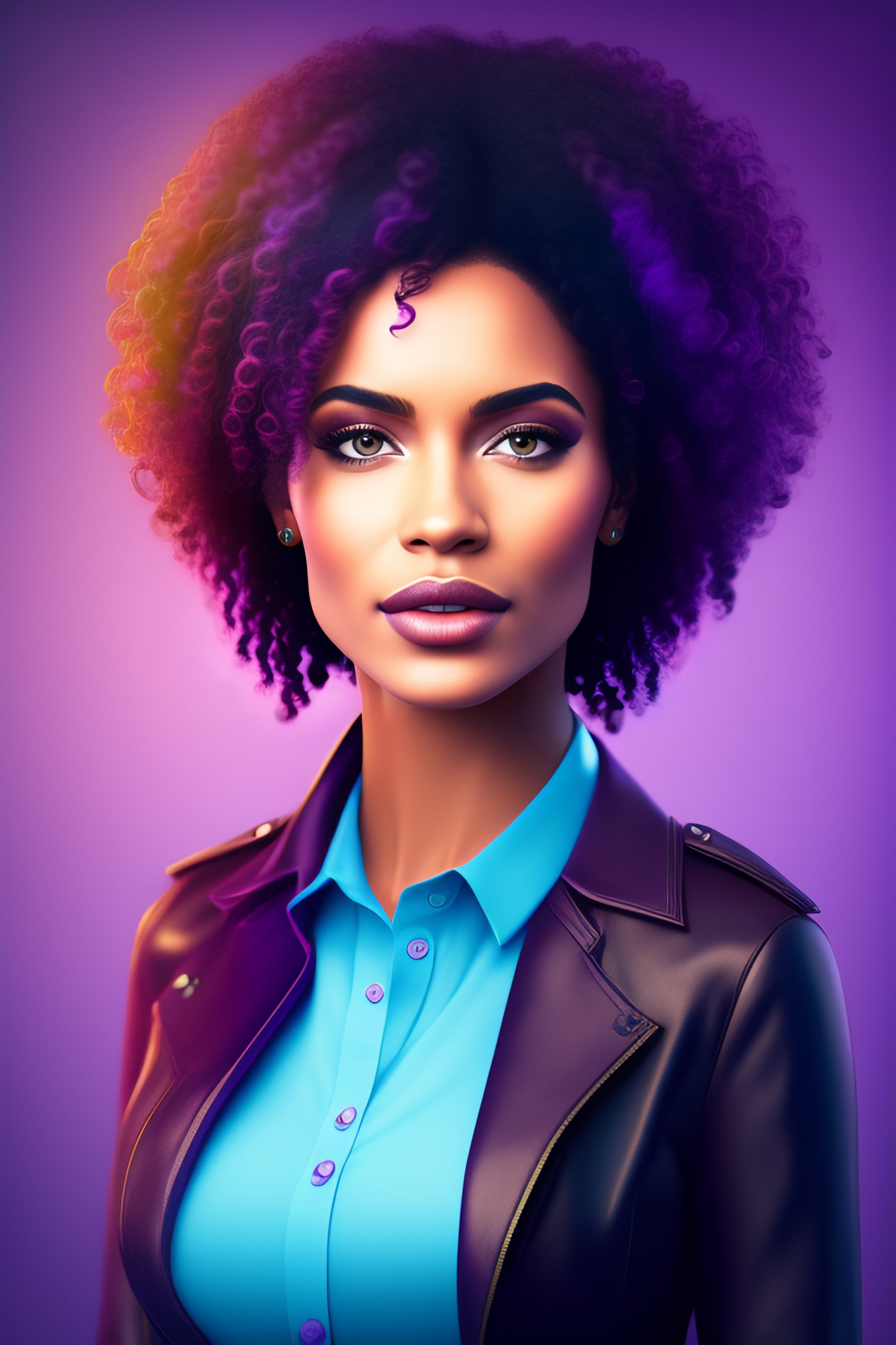Lexica - Woman avatar for chatbot , style realistic, background purple ...