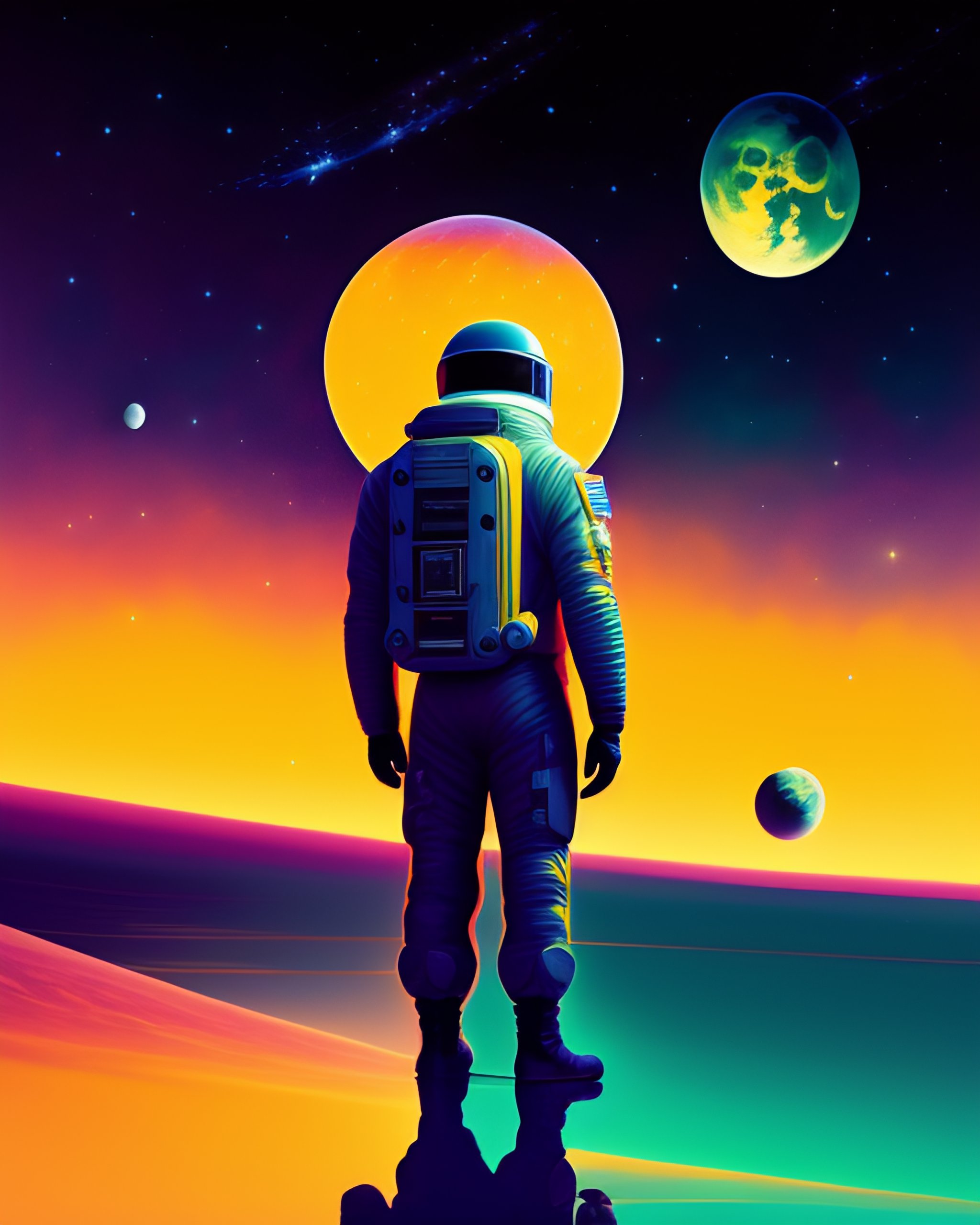 Lexica - Portrait a Lost astronaut in Jupiter, epic scene,displaying in ...