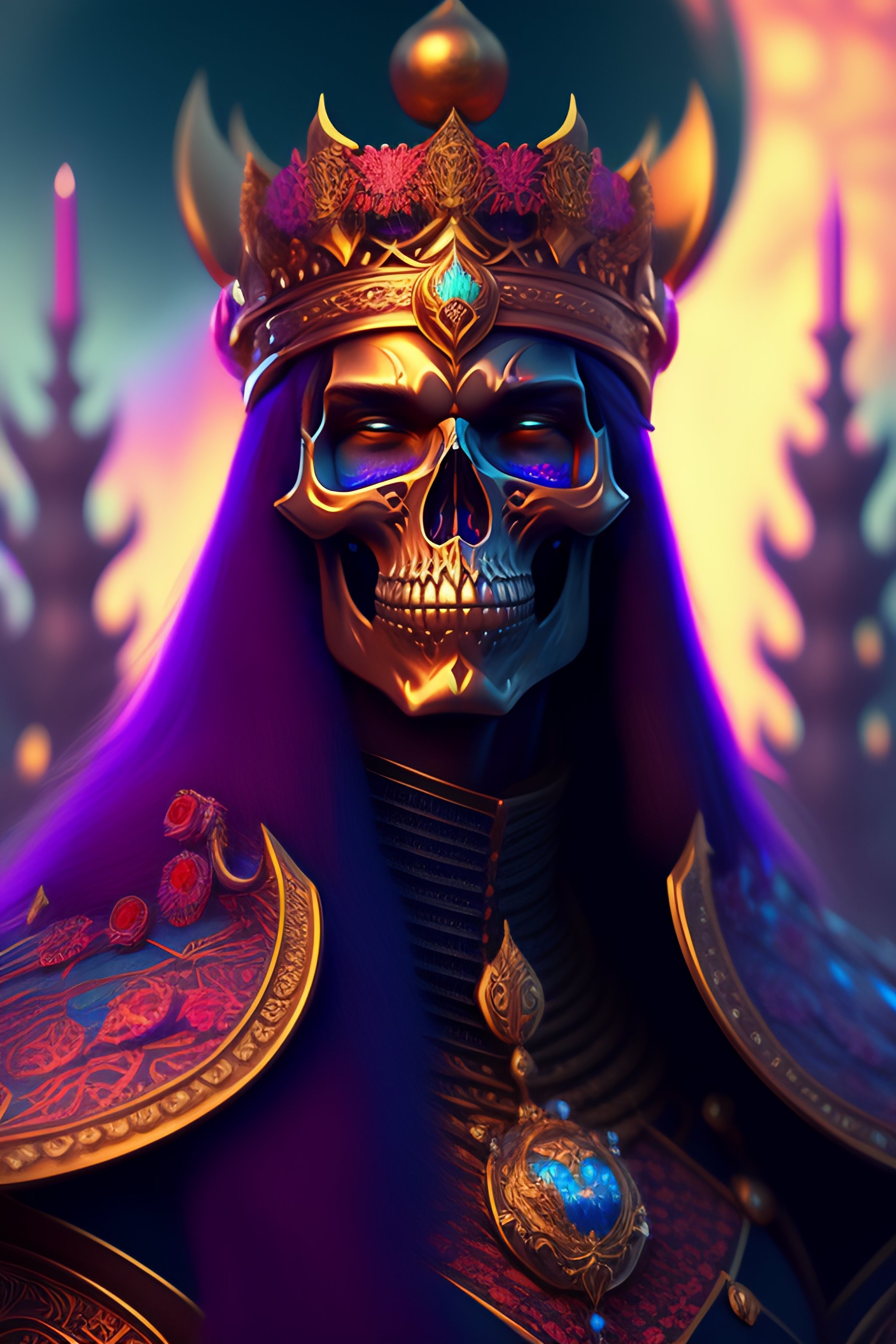 Lexica - Skull demon king concept art portrait by Casey Weldon, Olga ...